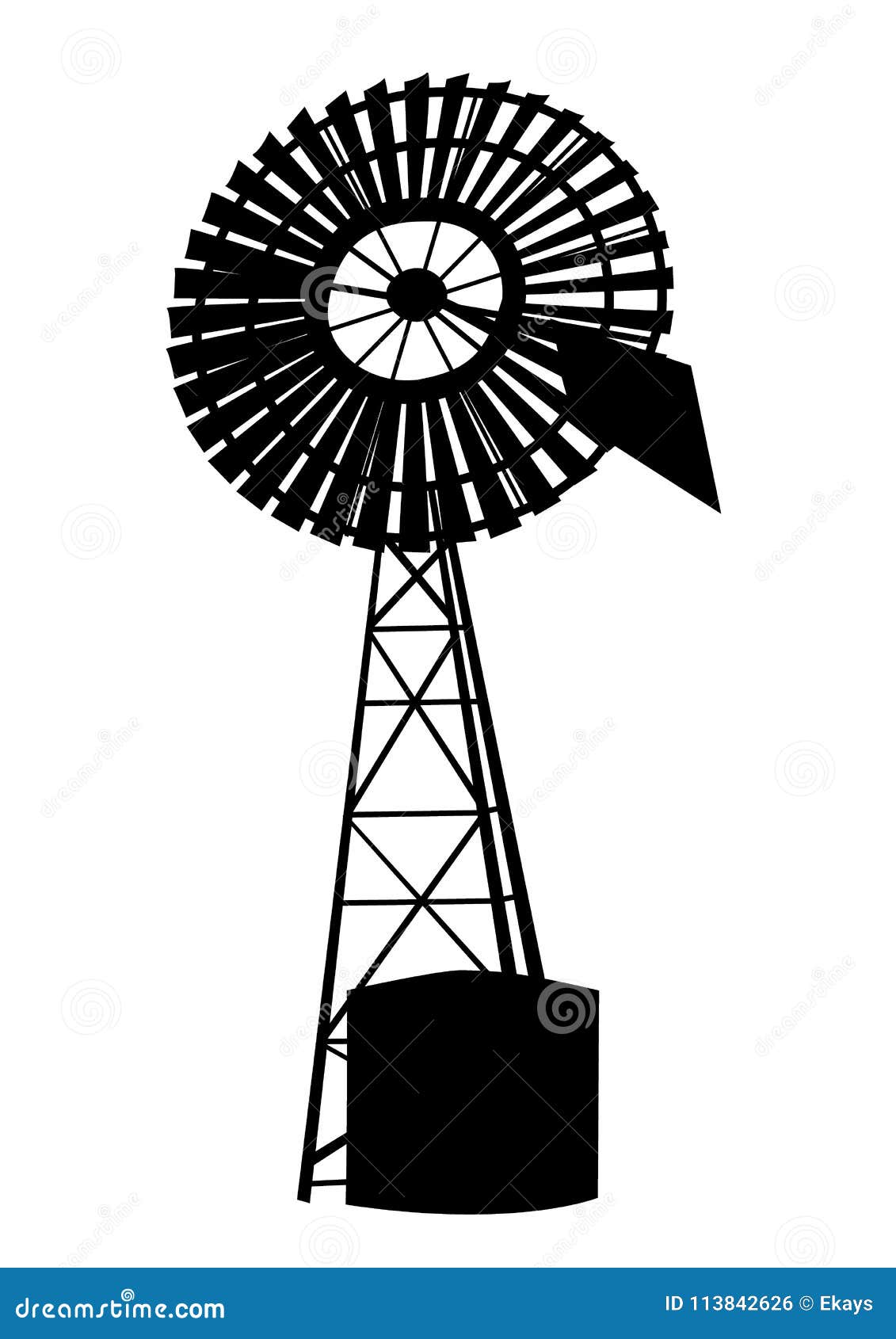 Australian Windmill On White Background Vector Illustration ...