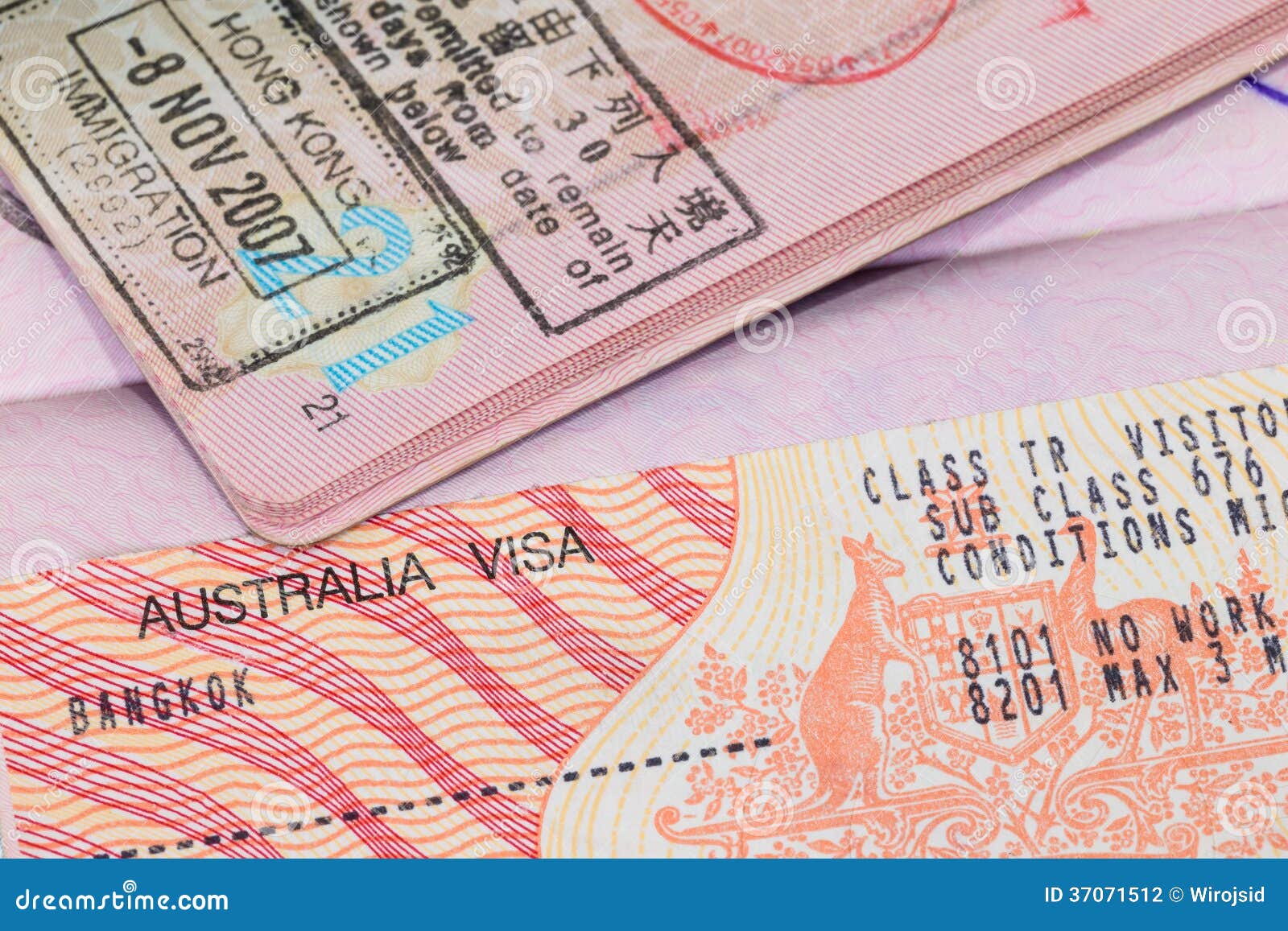 Australien visum i pass arkivfoto. Bild av utländskt - 37071512