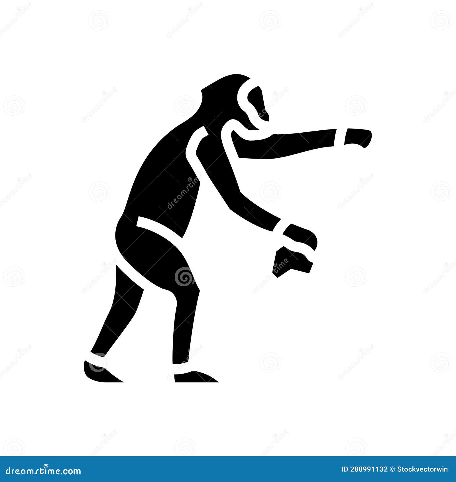 Australopithecus Human Evolution Glyph Icon Vector Illustration Stock ...