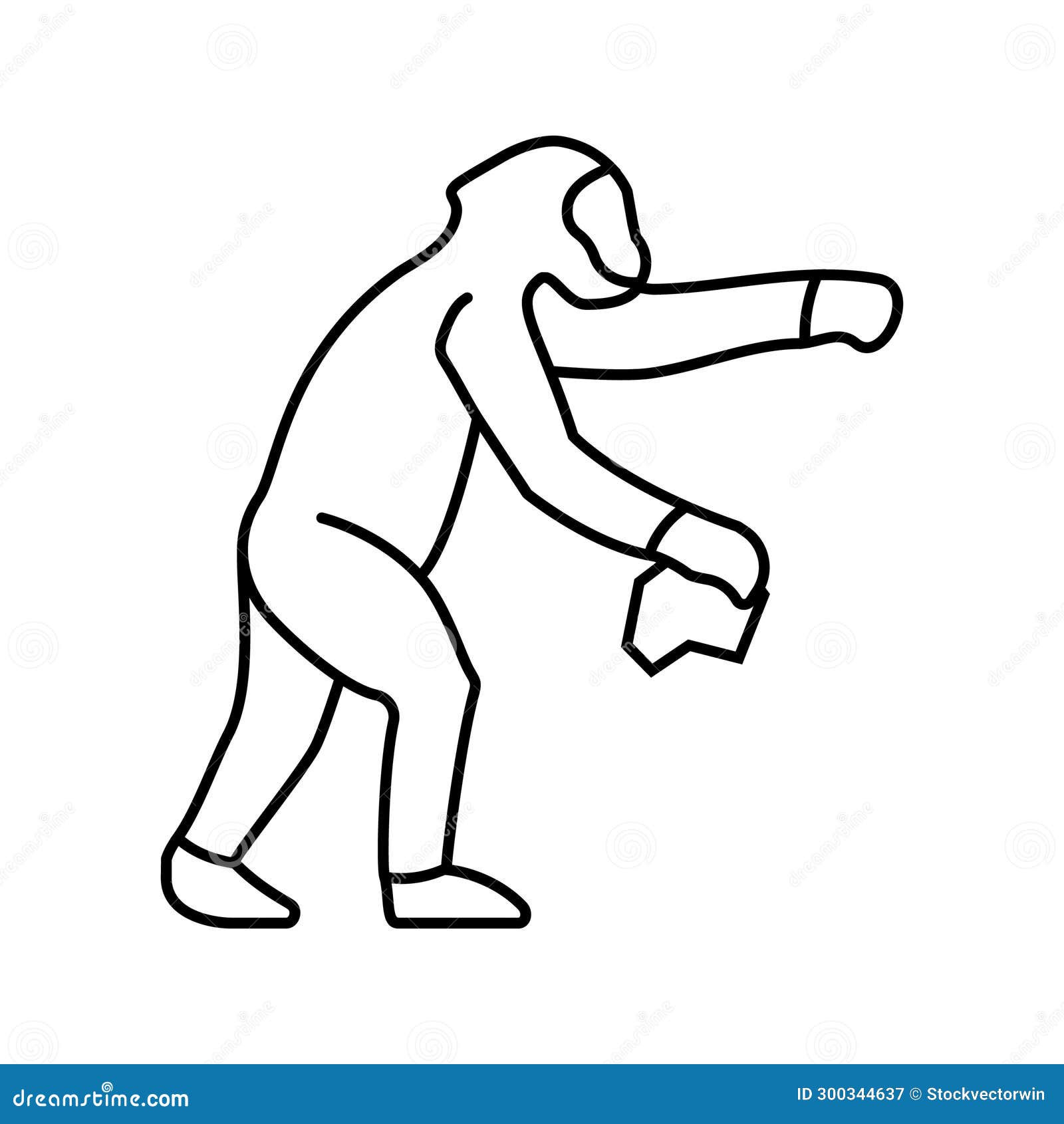 Australopithecus Human Evolution Line Icon Illustration | CartoonDealer ...