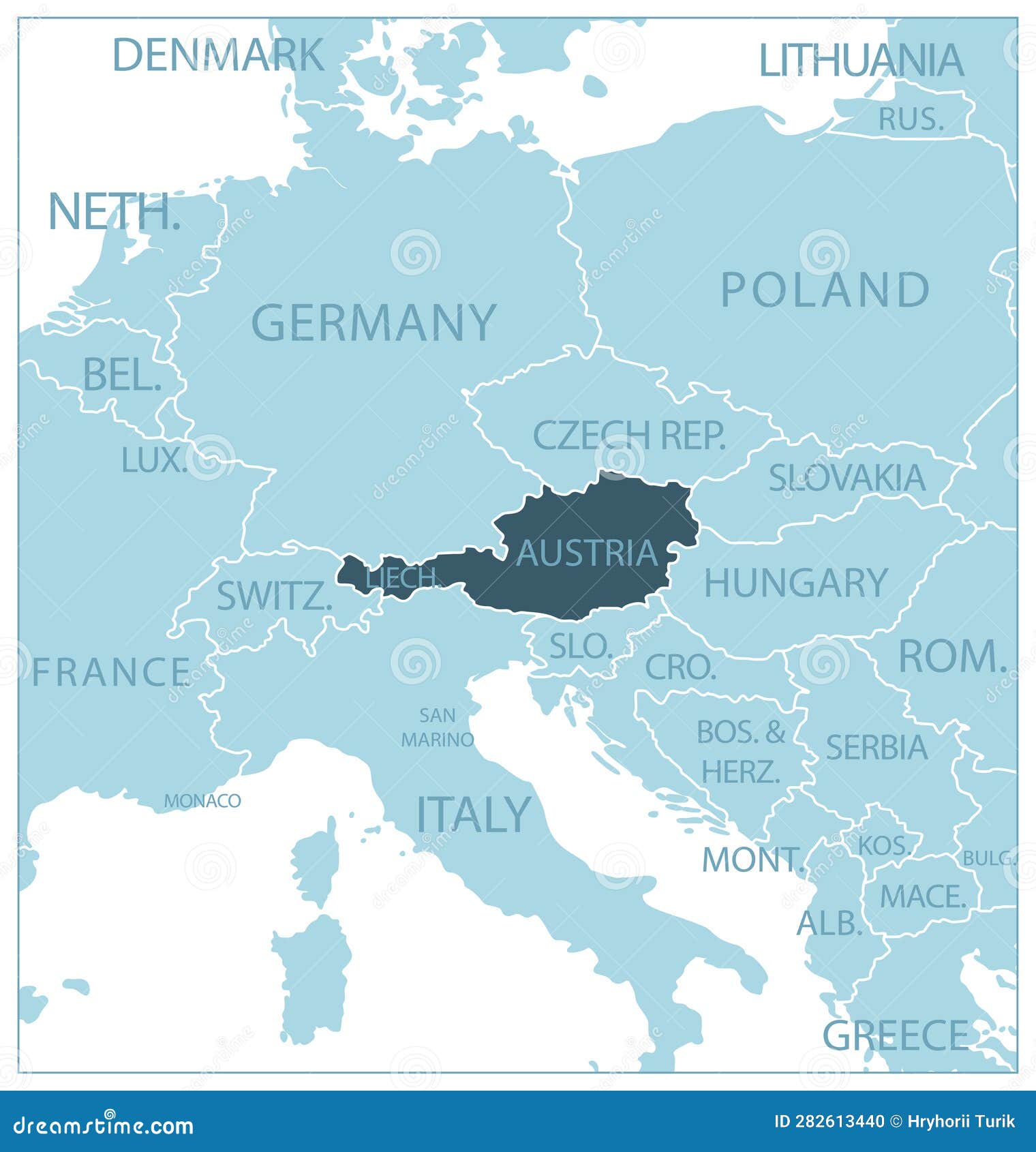austria map and surrounding countries