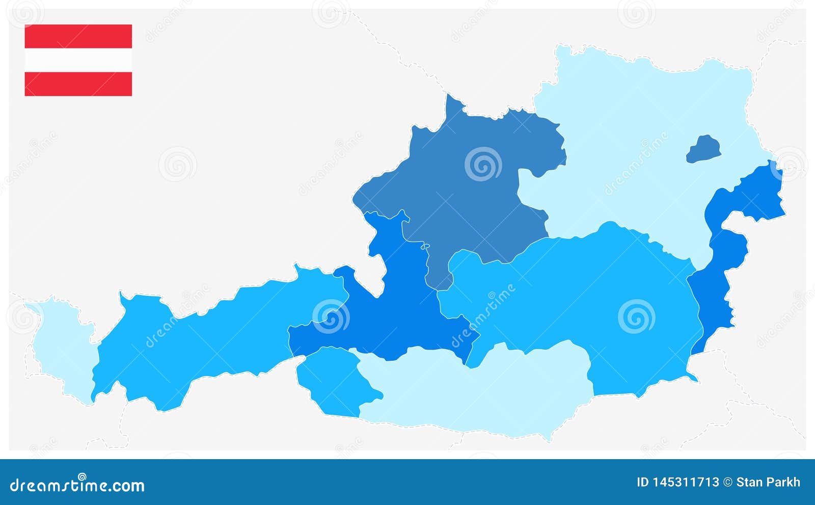 Austria Blue Map No text stock vector. Illustration of austrian - 145311713