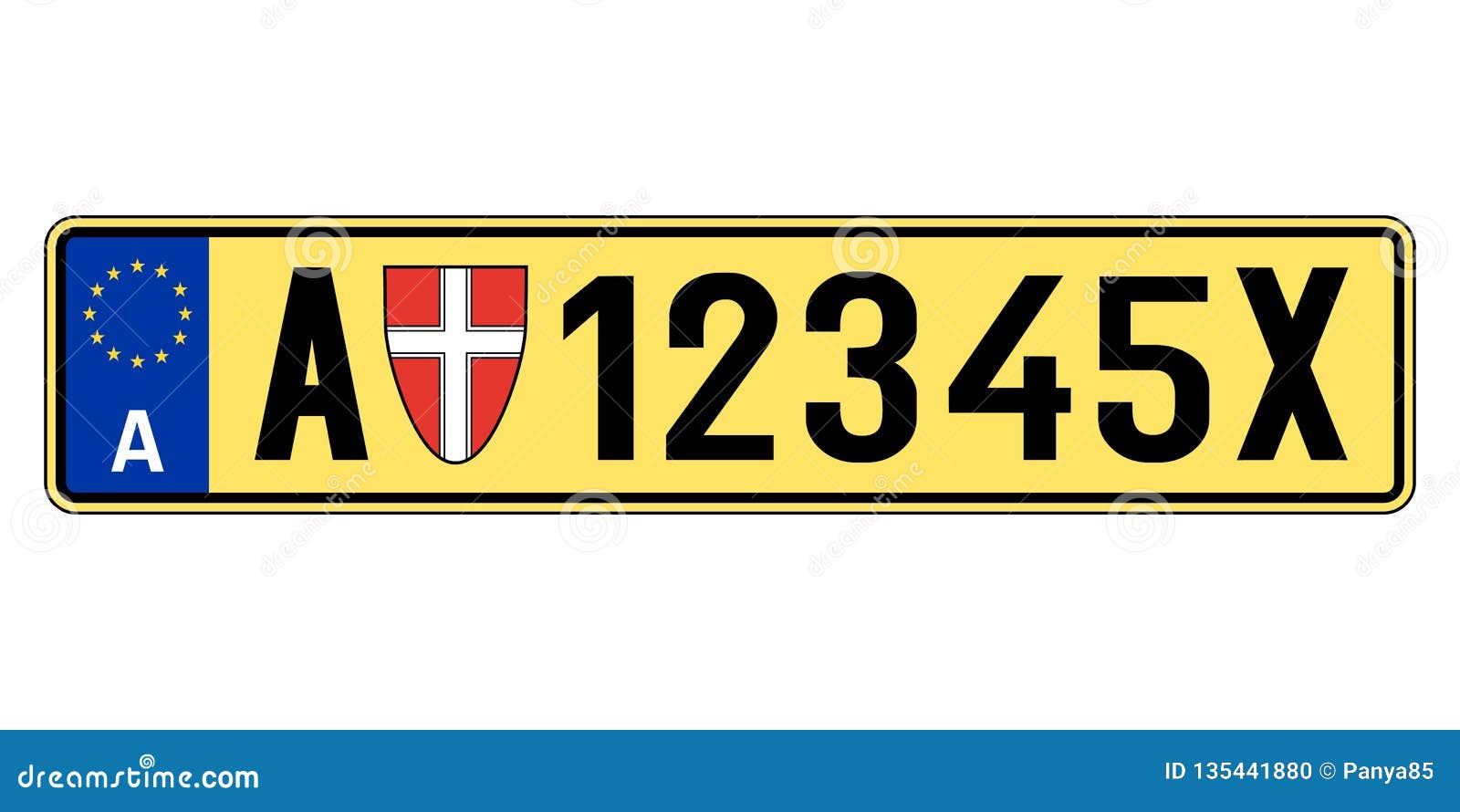Austria Car Plate. Vehicle Registration Number Stock Vector ...