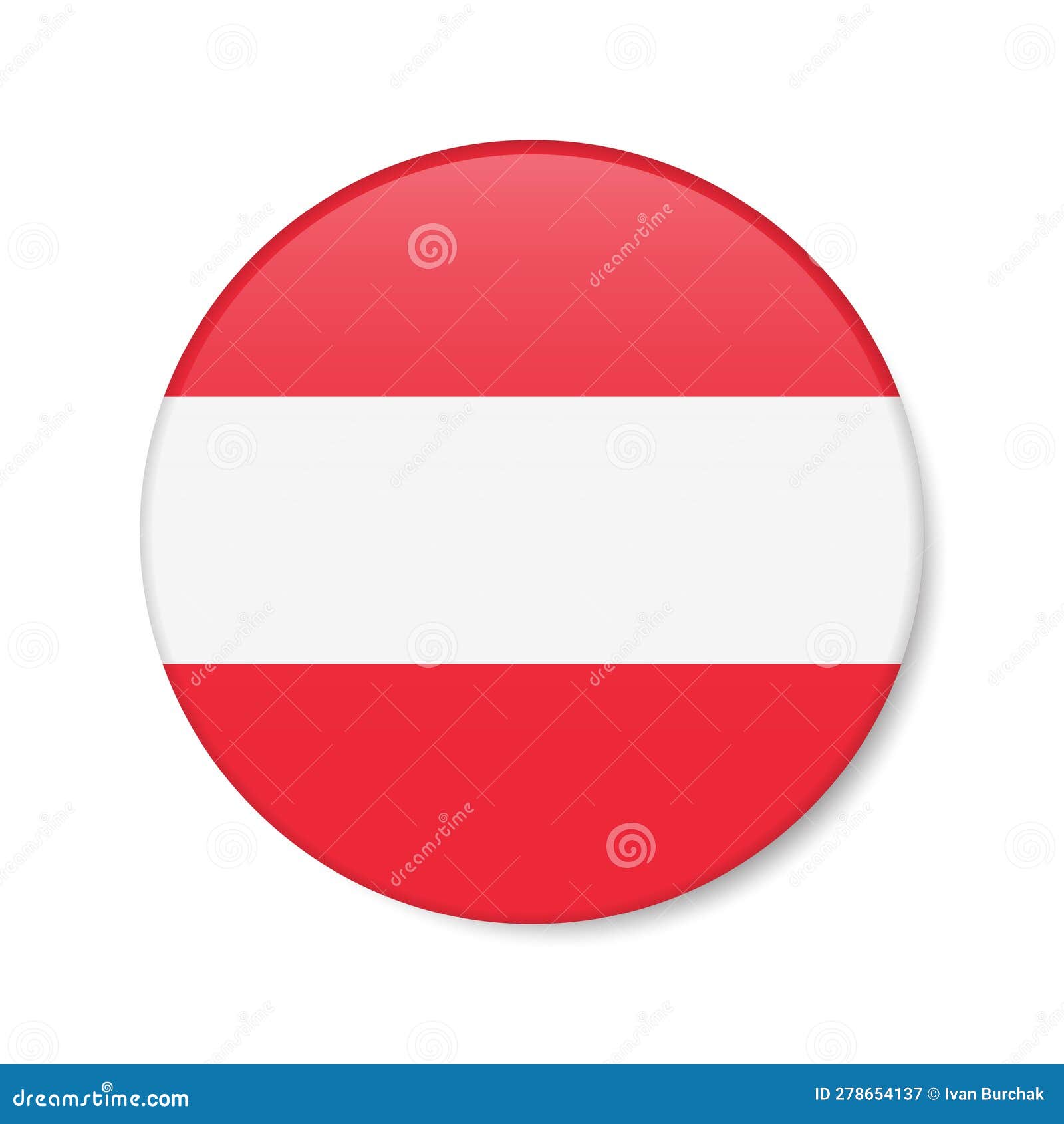 Austria Circle Button Icon. Austrian Round Badge Flag. 3D Realistic ...