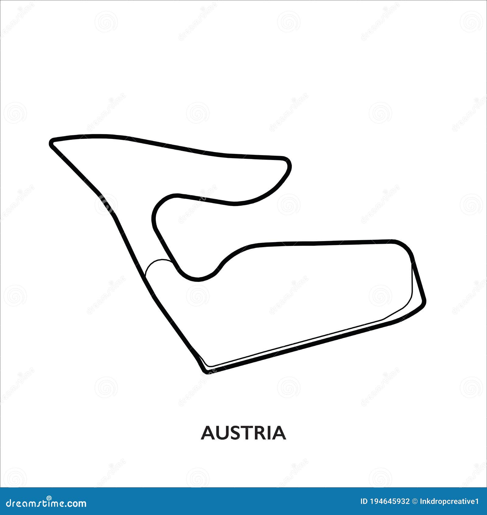 Austria Circuit. Motorsport Race Track Vector Map Stock Vector ...