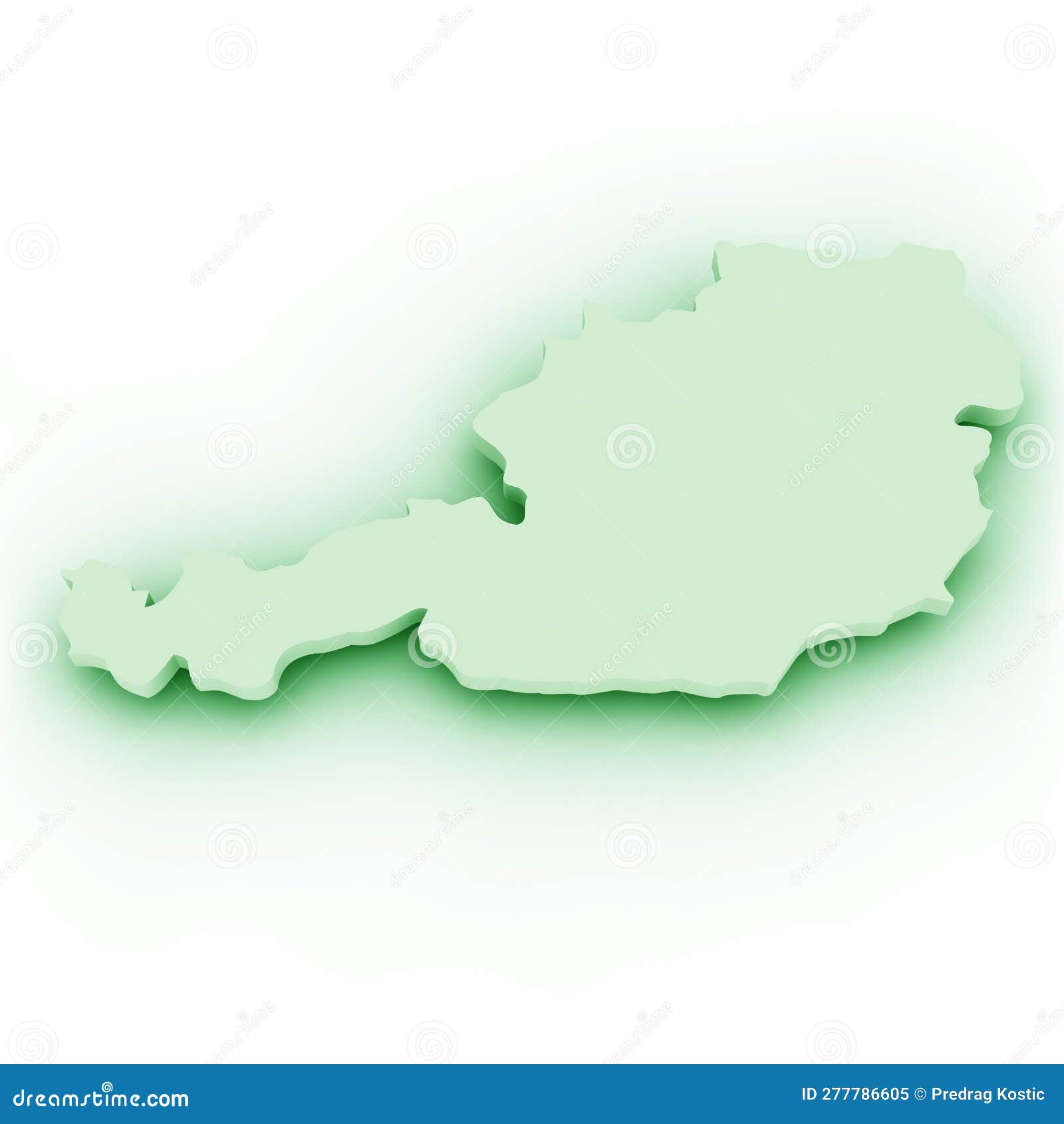 Map Of Austria Country In Europe Continent On White Background. Single ...