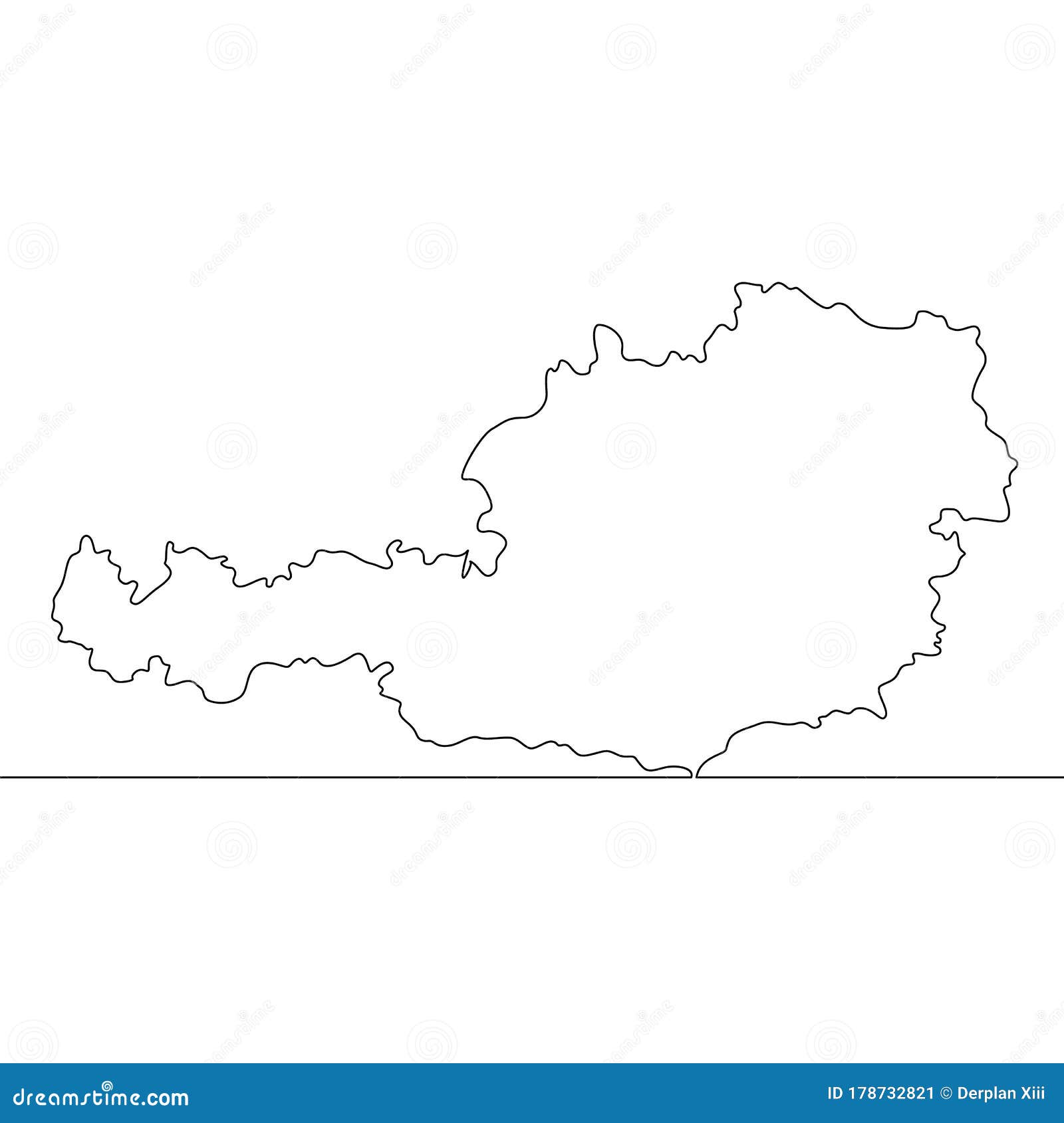 Austria country map border stock illustration. Illustration of doodle ...