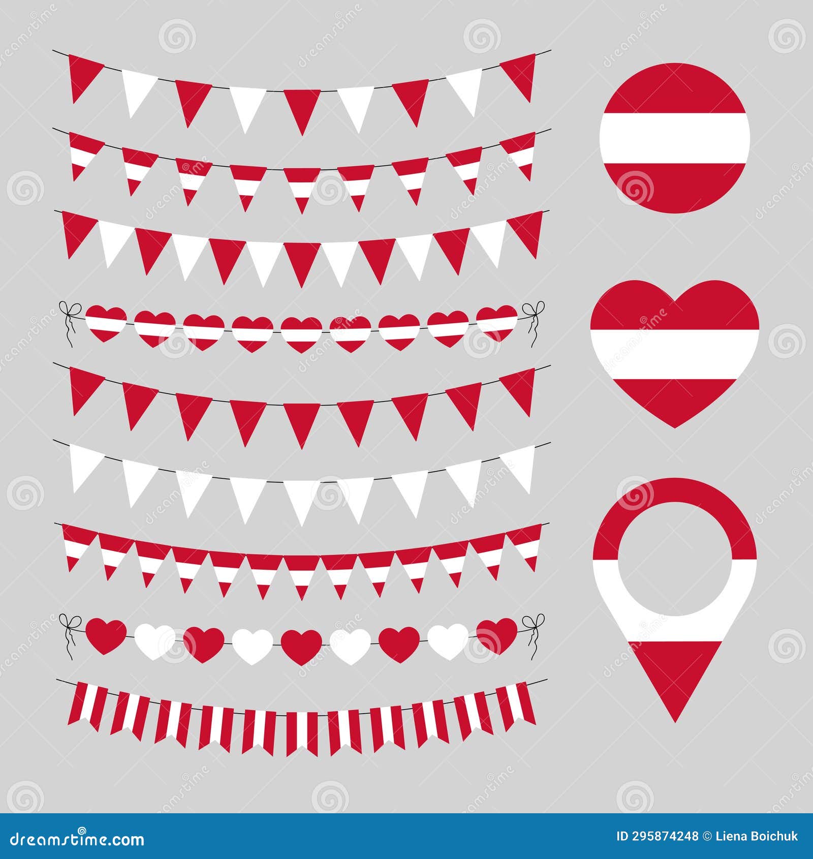 Love Austria Decorative Symbols, Set of Vector Design Elements ...