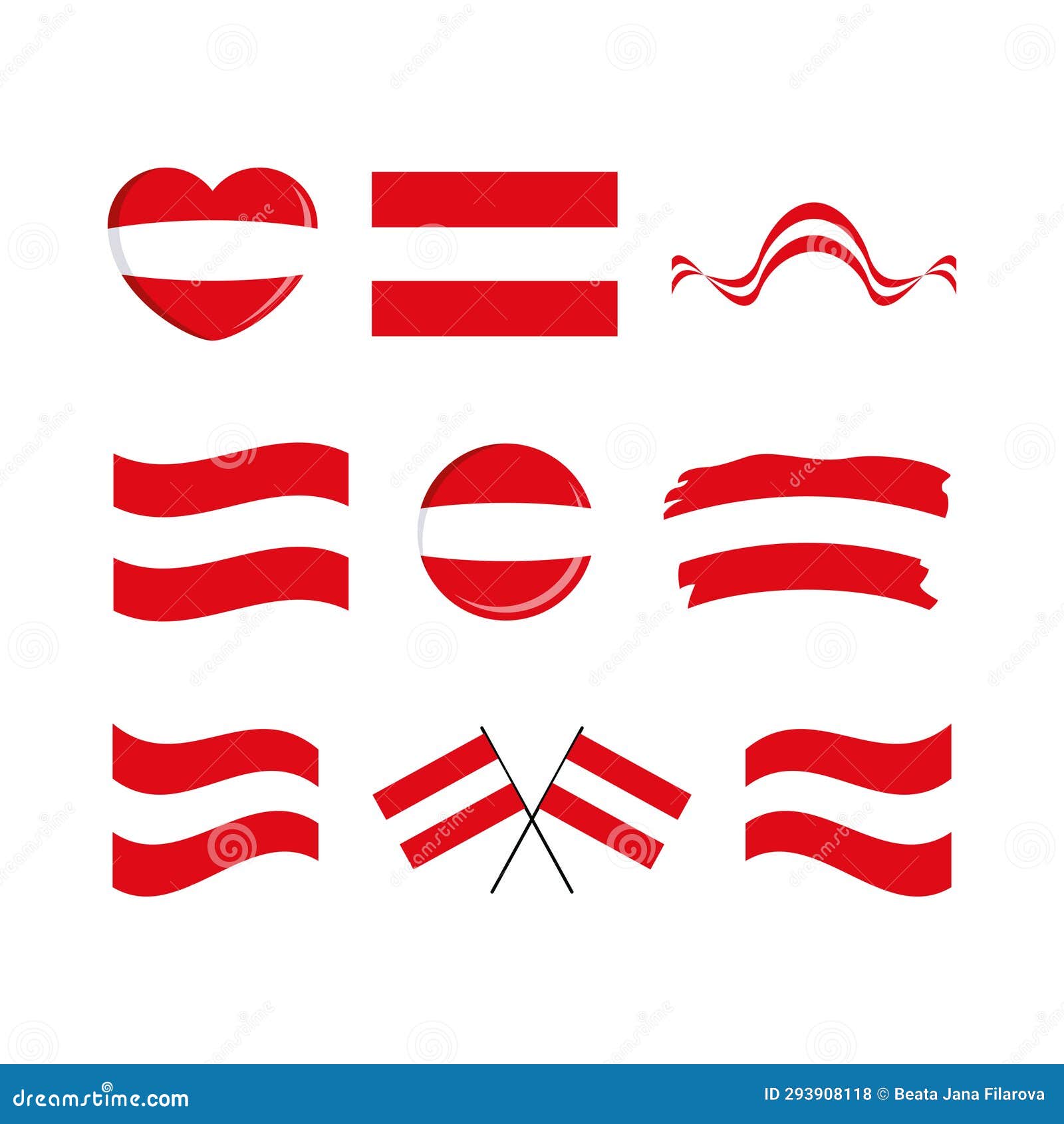 Austria Flag Icon Set Vector Isolated on a White Background Stock ...