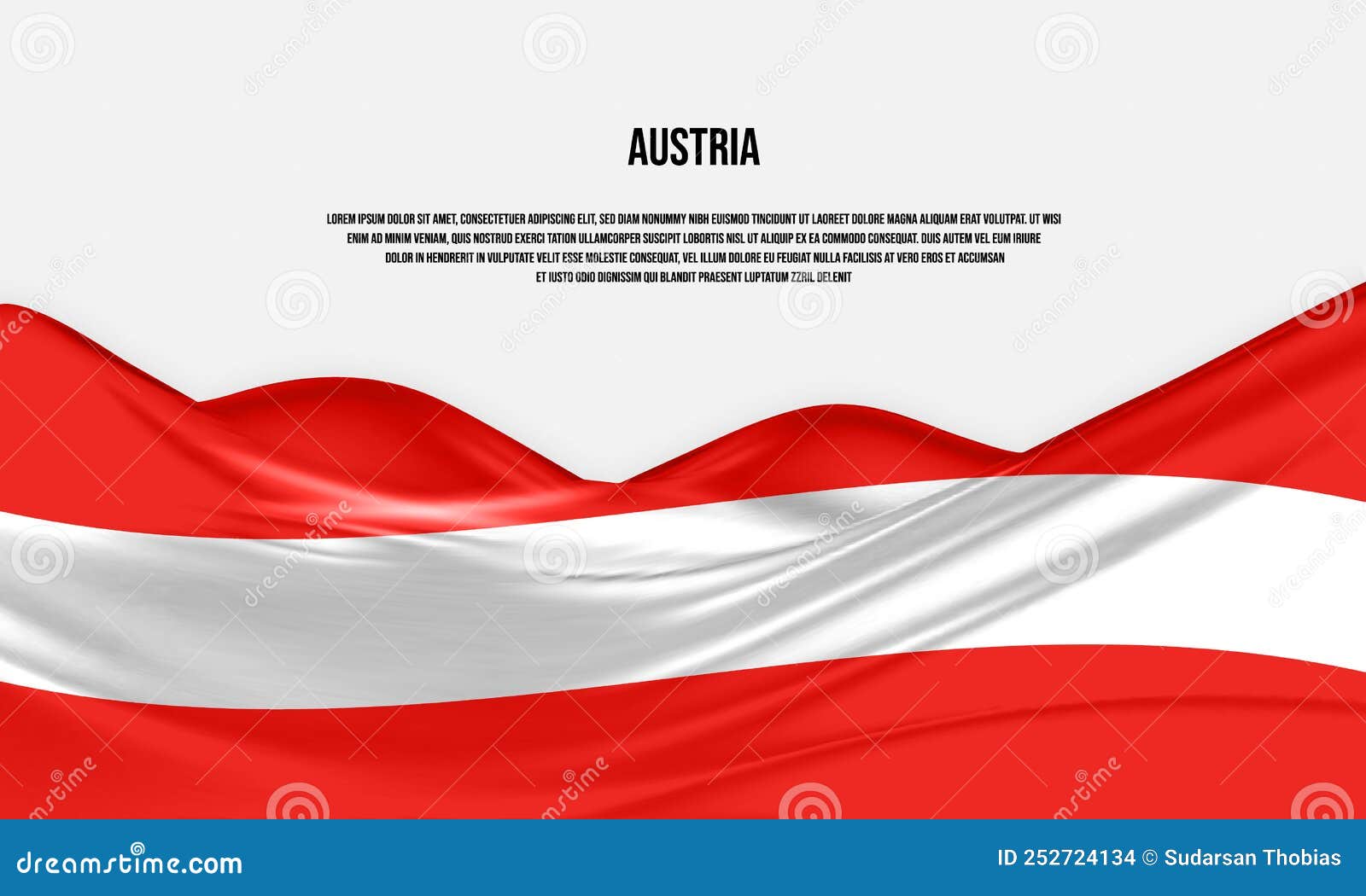 Austria Flag Design. Waving Austrian Flag Made of Satin or Silk Fabric ...