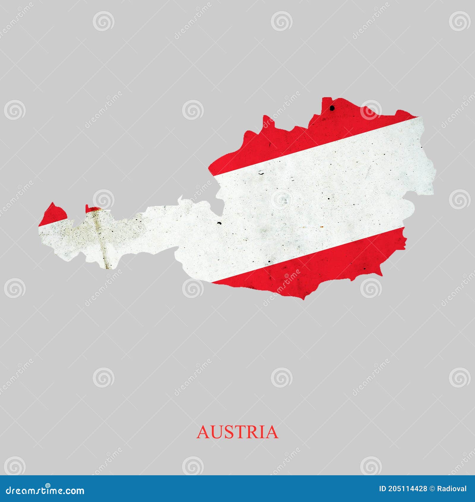 Austria Flag in the Form of a Map of Austria. Isolated Stock ...