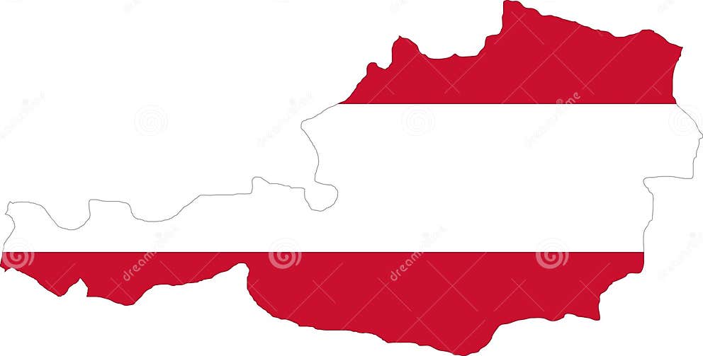 Austria Flag in Map, Austria Map with Flag, Map of Austria, Map with ...