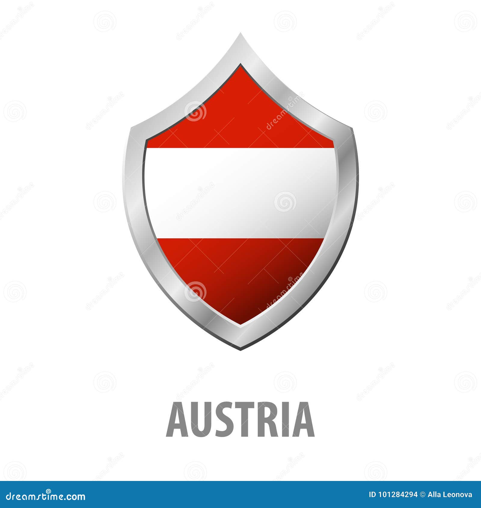 Austria Flag on Metal Shiny Shield Illustration. Stock Illustration ...
