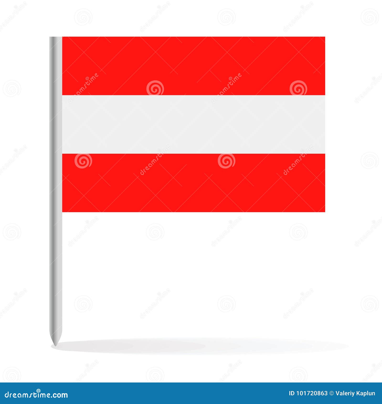 Austria Flag Pin Vector Icon Stock Illustration - Illustration of flat ...