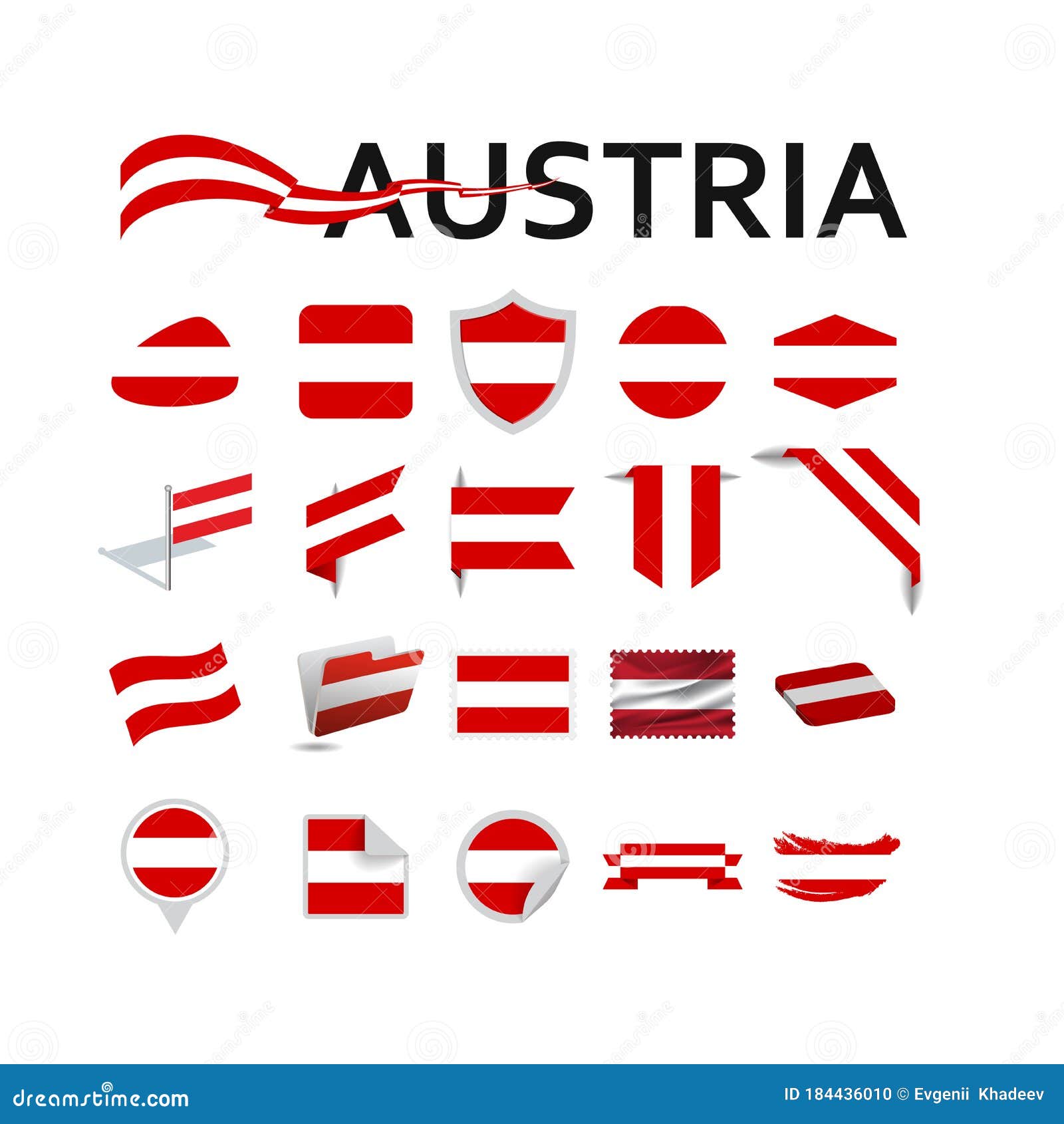 Austria Flag Vector Icons and Logo Design Elements with the Austrian ...