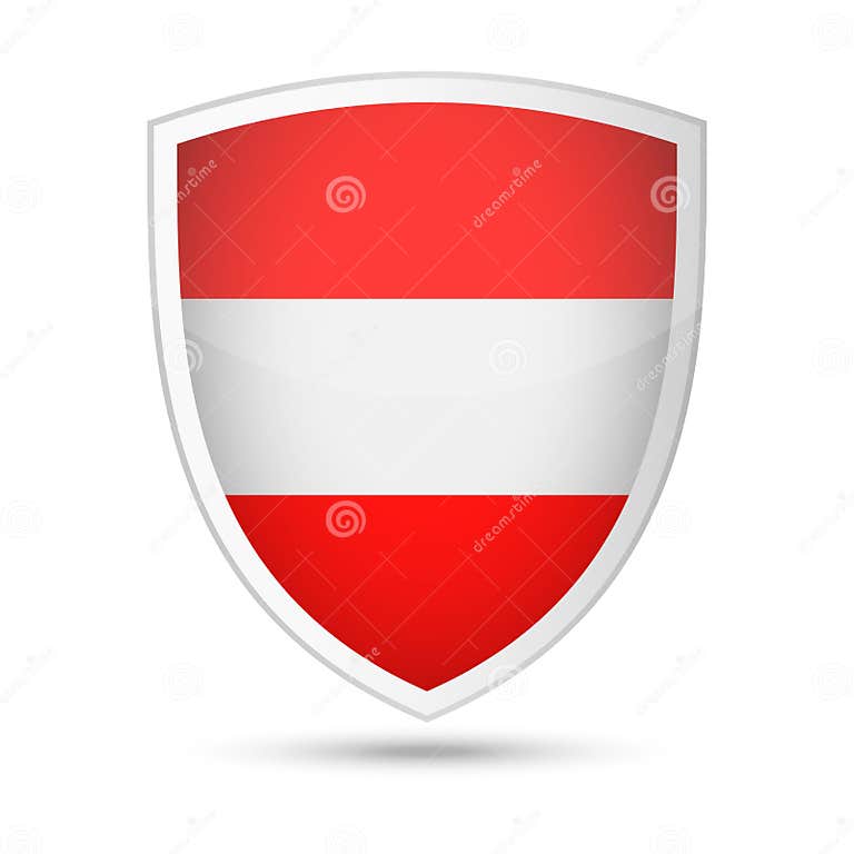 Austria Flag Vector Shield Icon Stock Illustration - Illustration of ...
