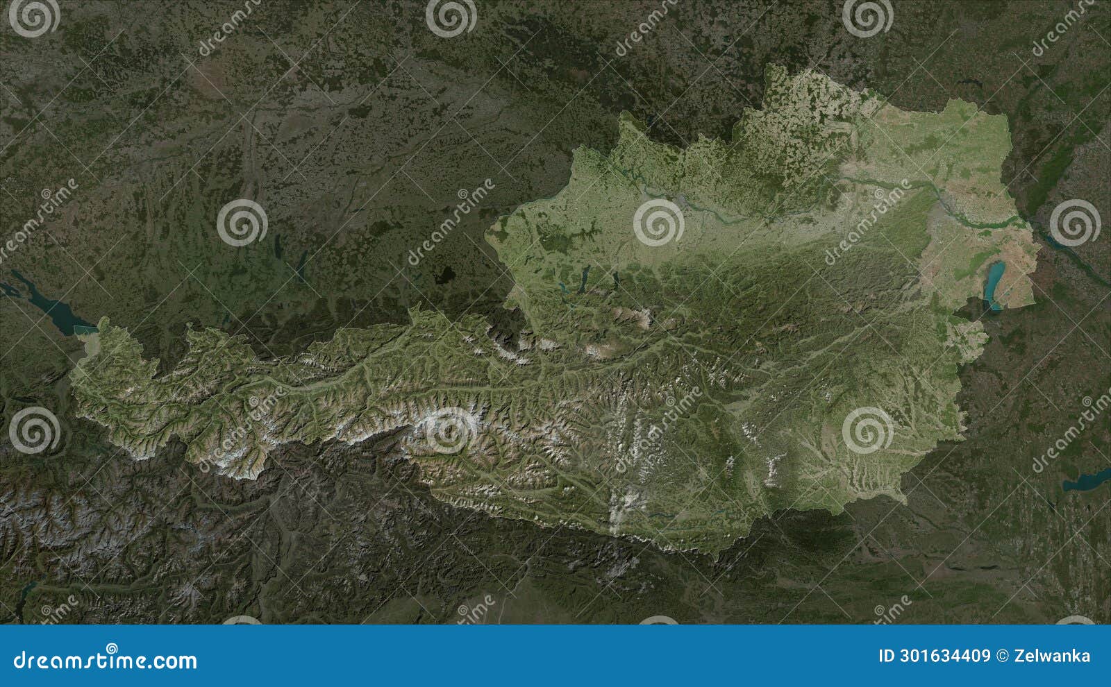 Austria Highlighted. High-res Satellite Stock Illustration - Illustration of science, continent ...