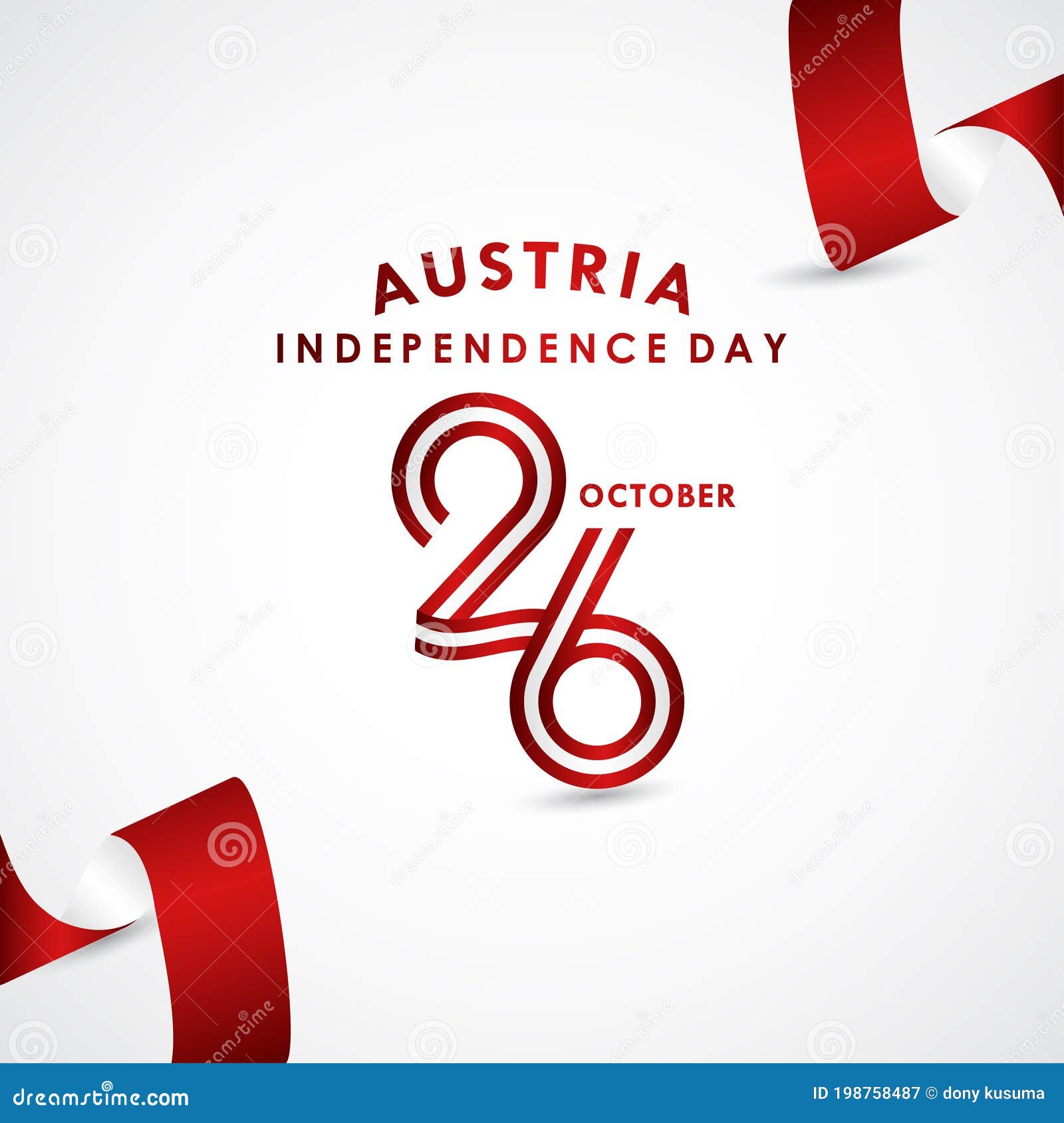 Austria Independence Day Banner with Flag Illustration Stock Vector ...