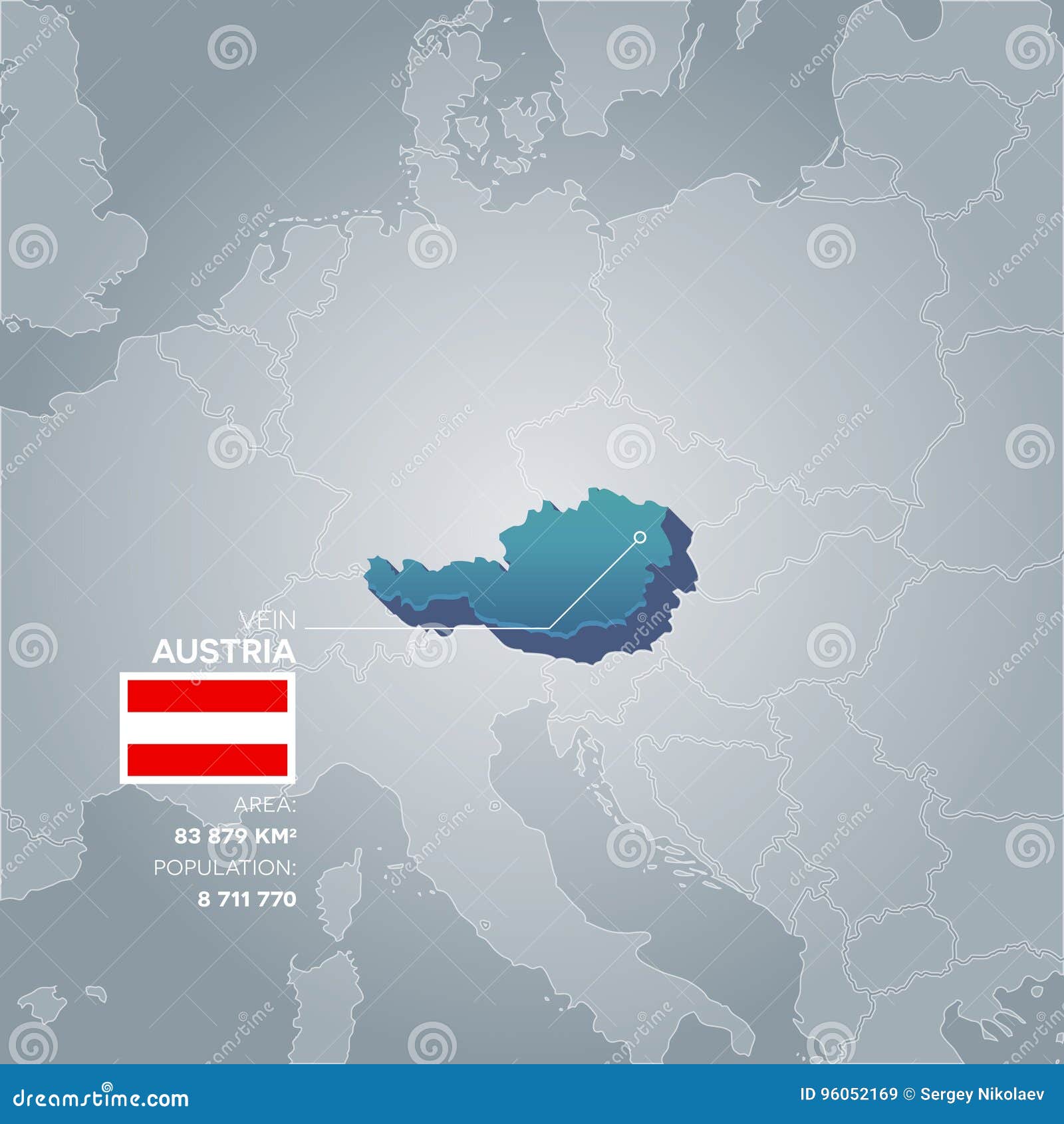 Austria information map. stock vector. Illustration of geography - 96052169
