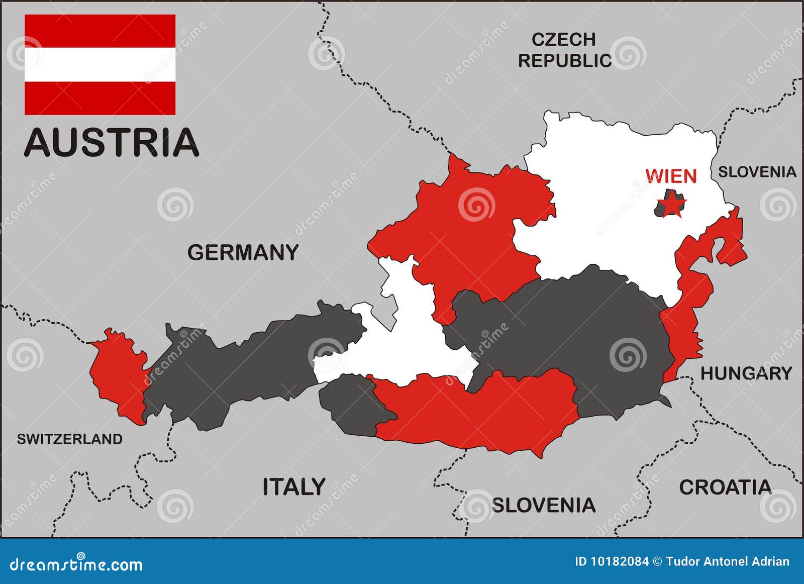 Austria Map stock illustration. Illustration of blue - 10182084