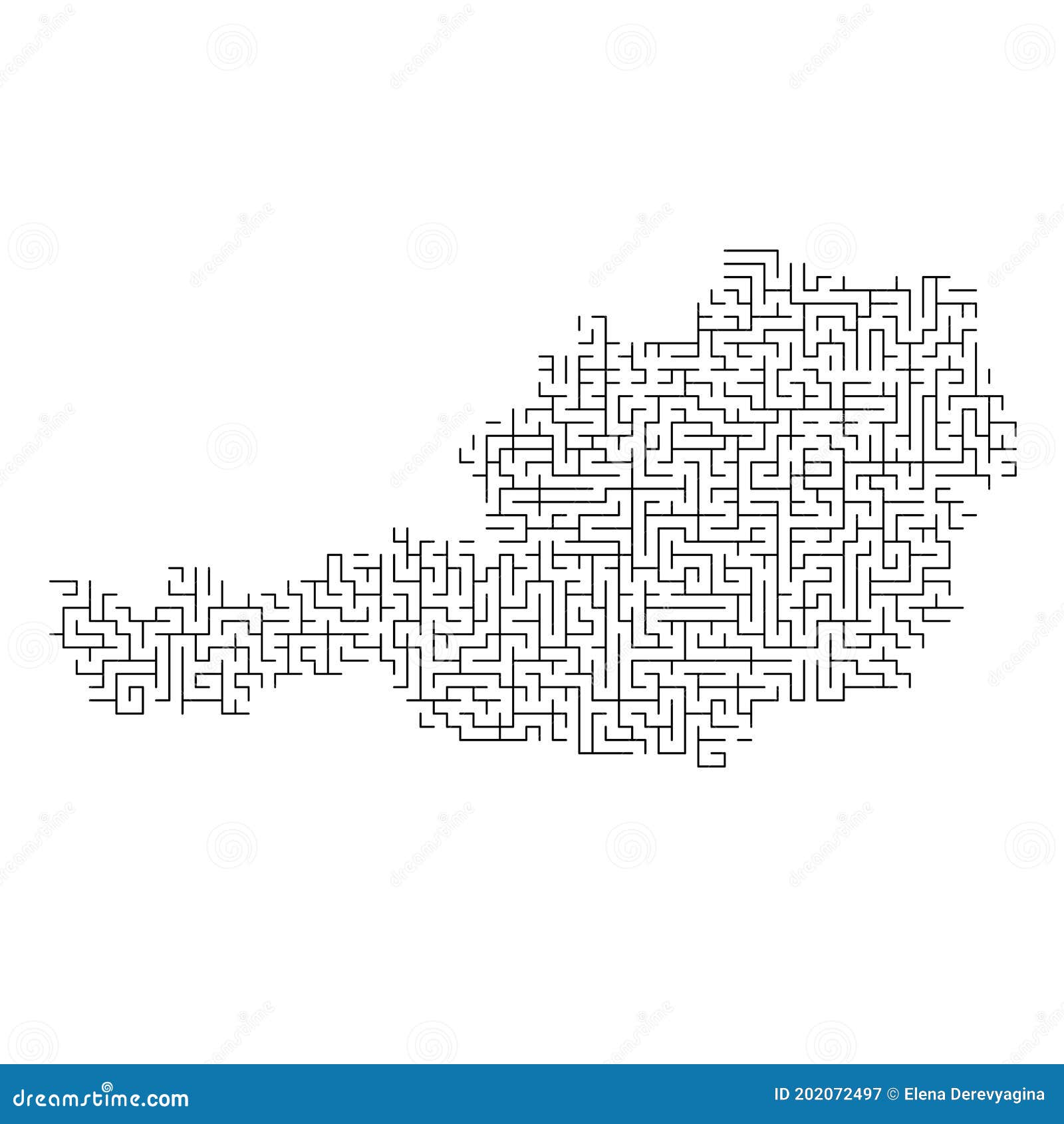 Austria Map from Black Pattern of the Maze Grid. Vector Illustration ...