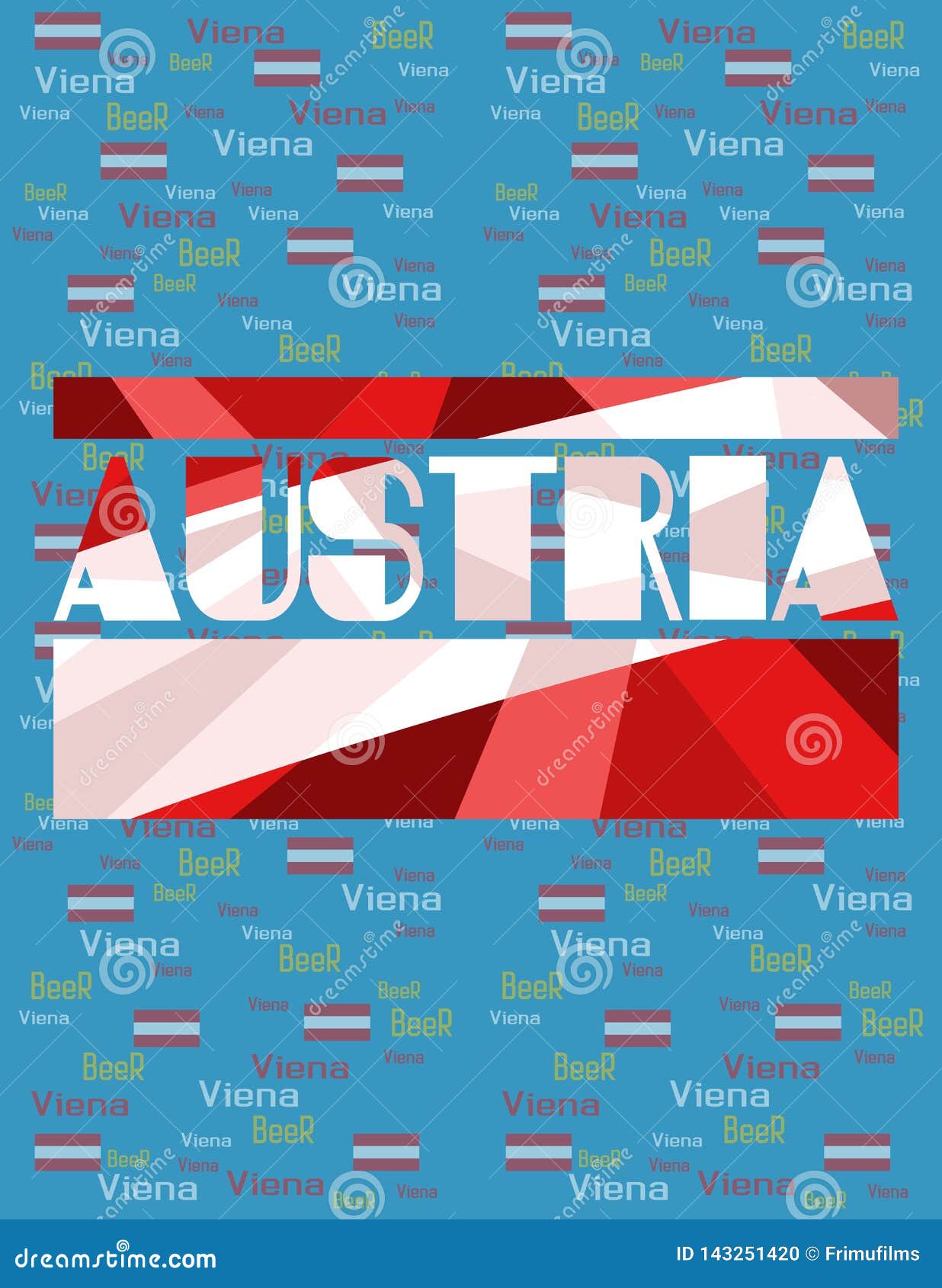 Austria Map, Infographics Flat Design Colors Snow White, With Names Of ...