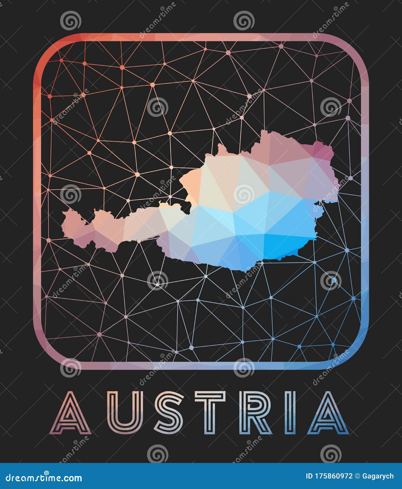 Austria map design. stock vector. Illustration of europe - 175860972