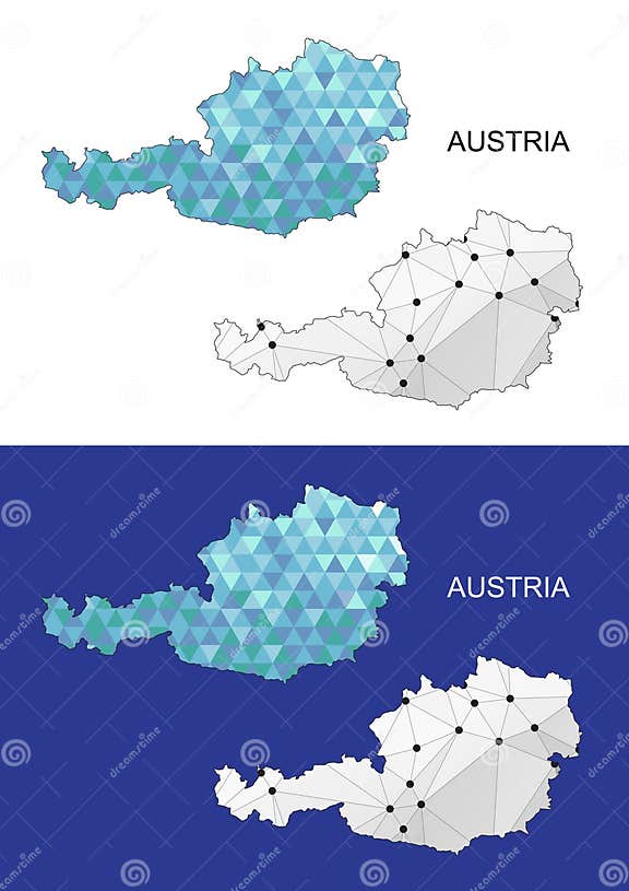 Austria Map in Geometric Polygonal Style. Abstract Gems Triangle ...
