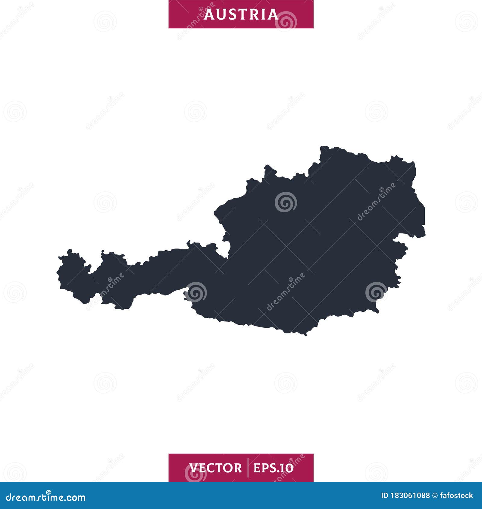 Austria Map - High Detailed Blue Map With Counties/regions/states Of ...