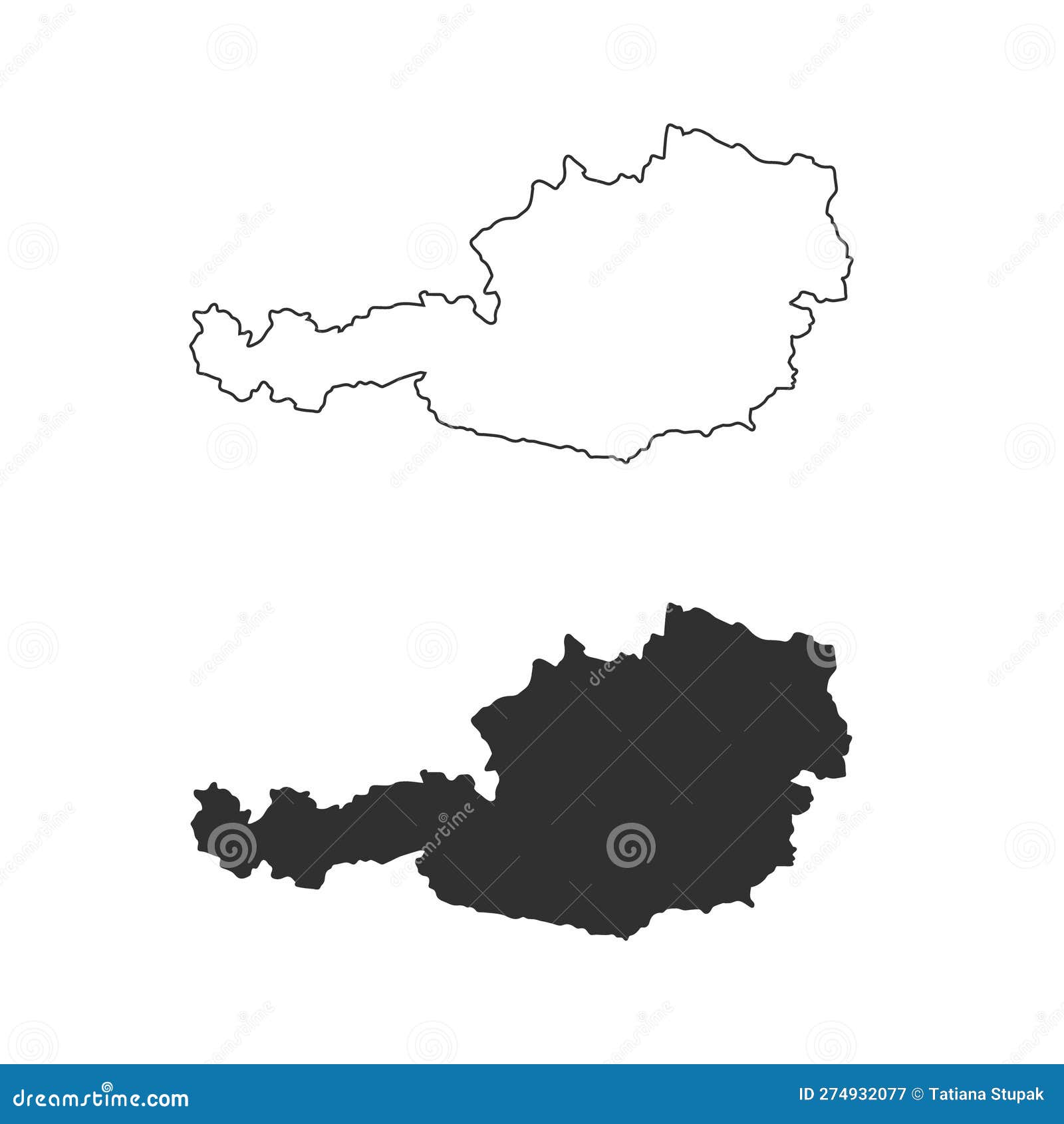 Austria Map Icon Set on White Background. Vector Illustration Stock ...
