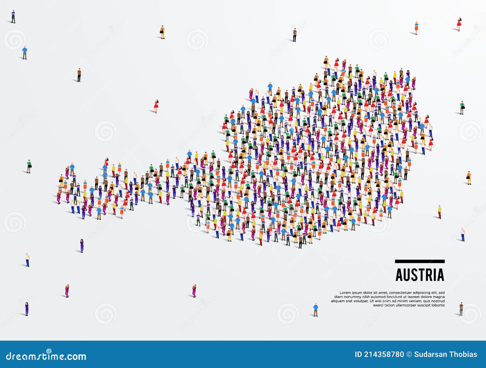 Austria People Icon Map. Stylized Vector Silhouette Of Austria ...