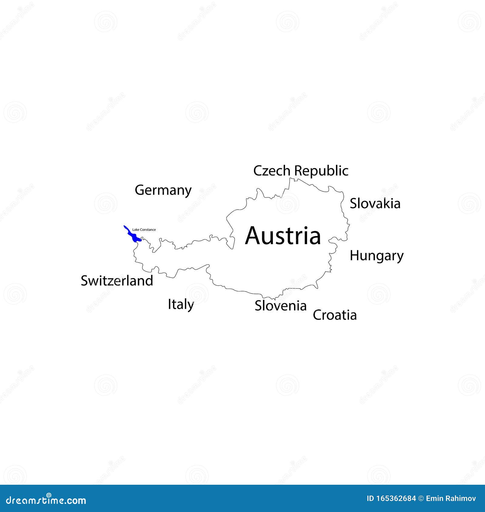 Austria Map and Neighboring Countries Sign. Eps Ten Stock Illustration ...