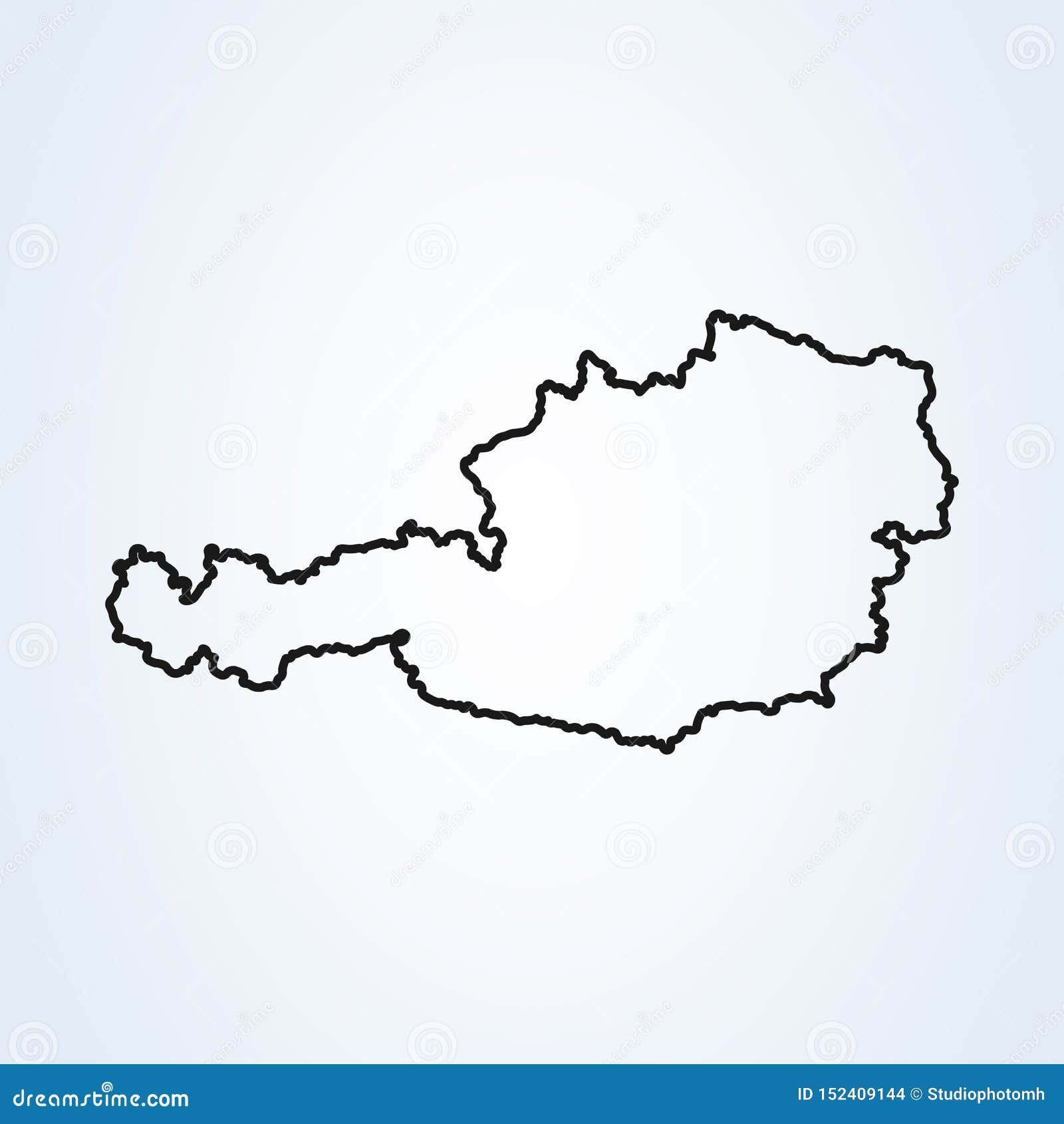 Austria Map Outline Simple Vector Modern Icon Design Illustration Stock ...