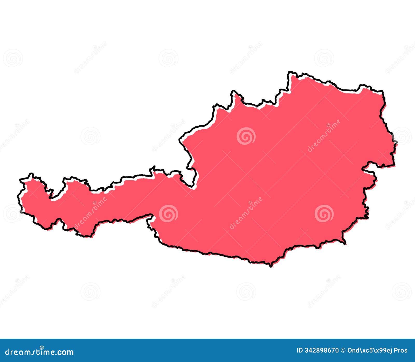 Austria Map Symbol Shape, Travel Web Flat Concept Icon Symbol Vector ...