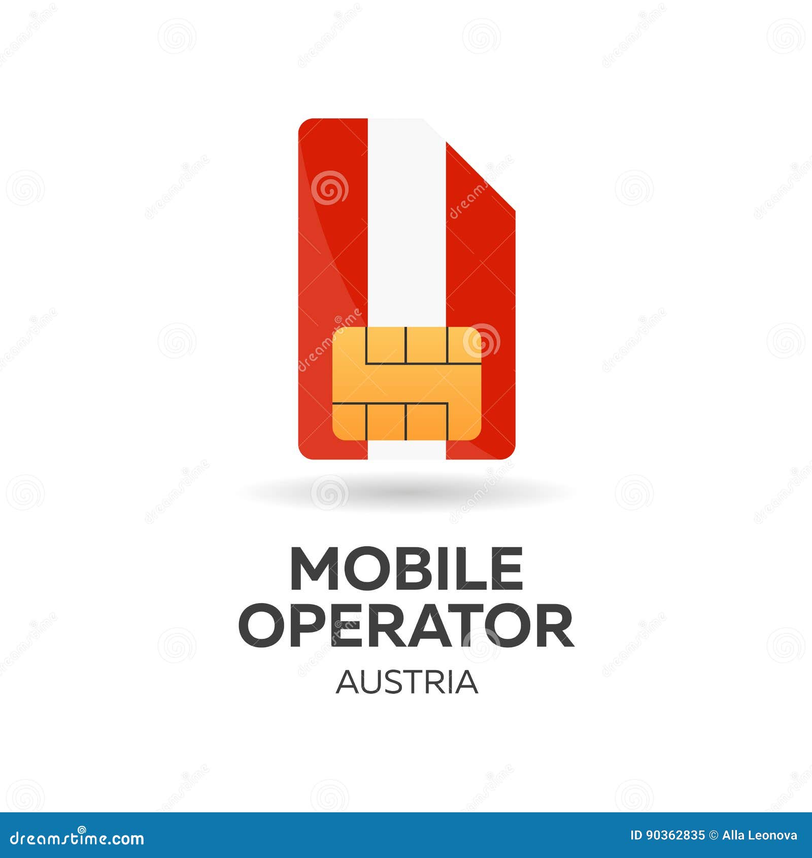 Austria Mobile Operator. SIM Card with Flag. Vector Illustration. Stock ...