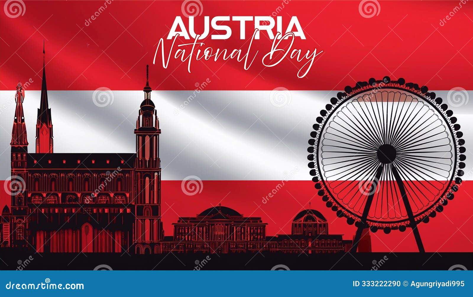 Austria National Day Poster Design Stock Illustration - Illustration of ...