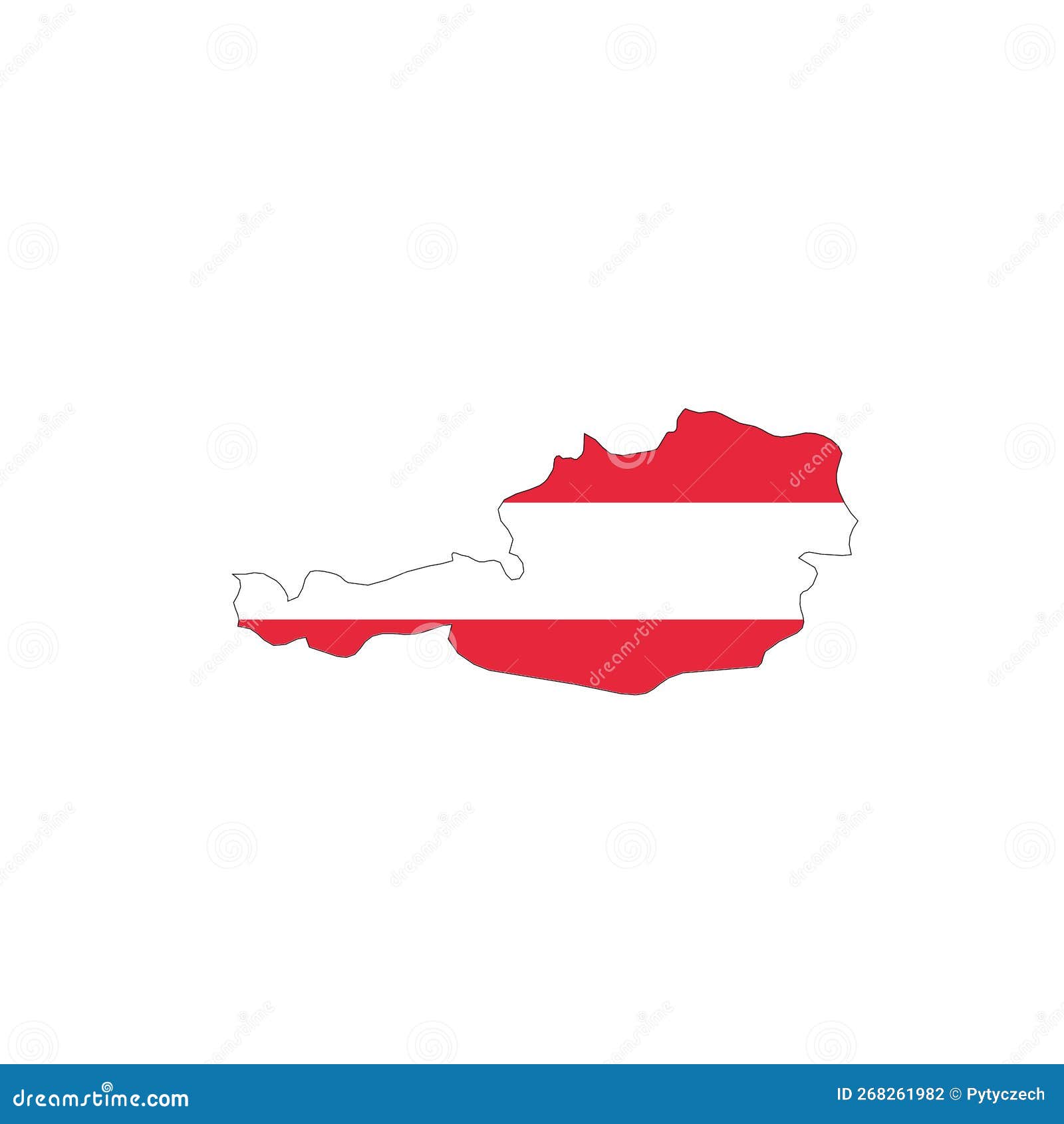 Austria National Flag in a Shape of Country Map Stock Vector ...