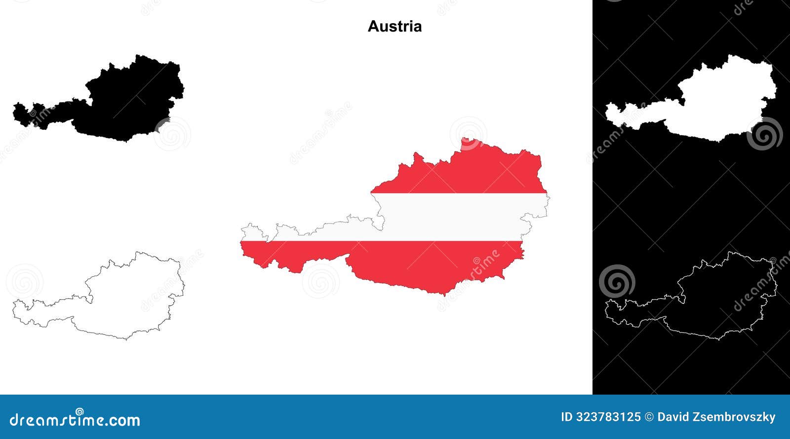 Austria outline map stock vector. Illustration of design - 323783125