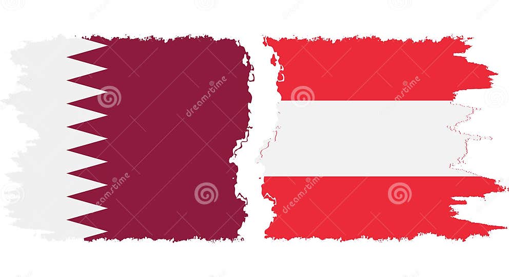 Austria and Qatar Grunge Flags Connection Vector Stock Vector ...