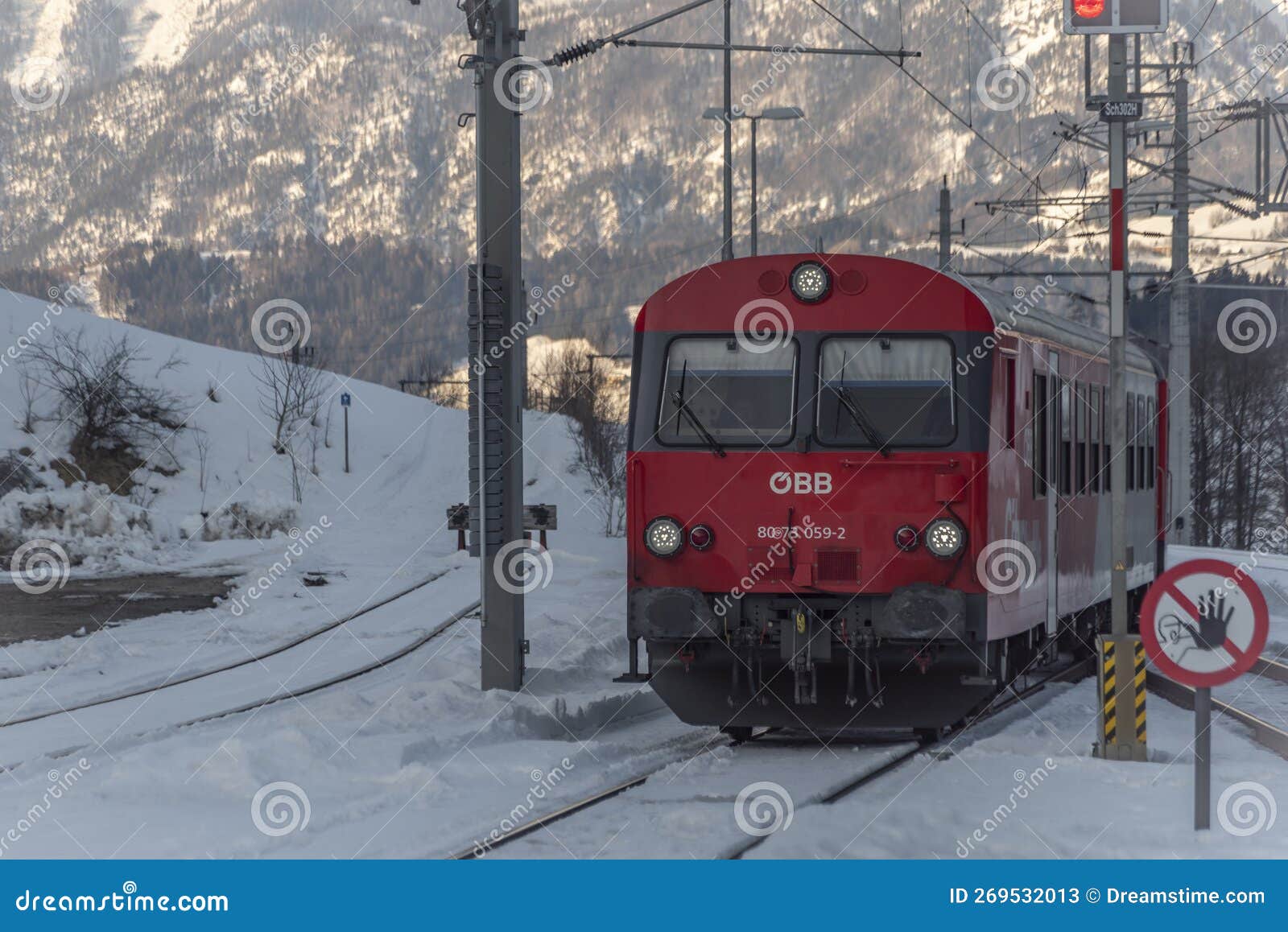Austria Red Fast Passenger Trains in Spital am Pyhrn Station 02 10 2023 ...