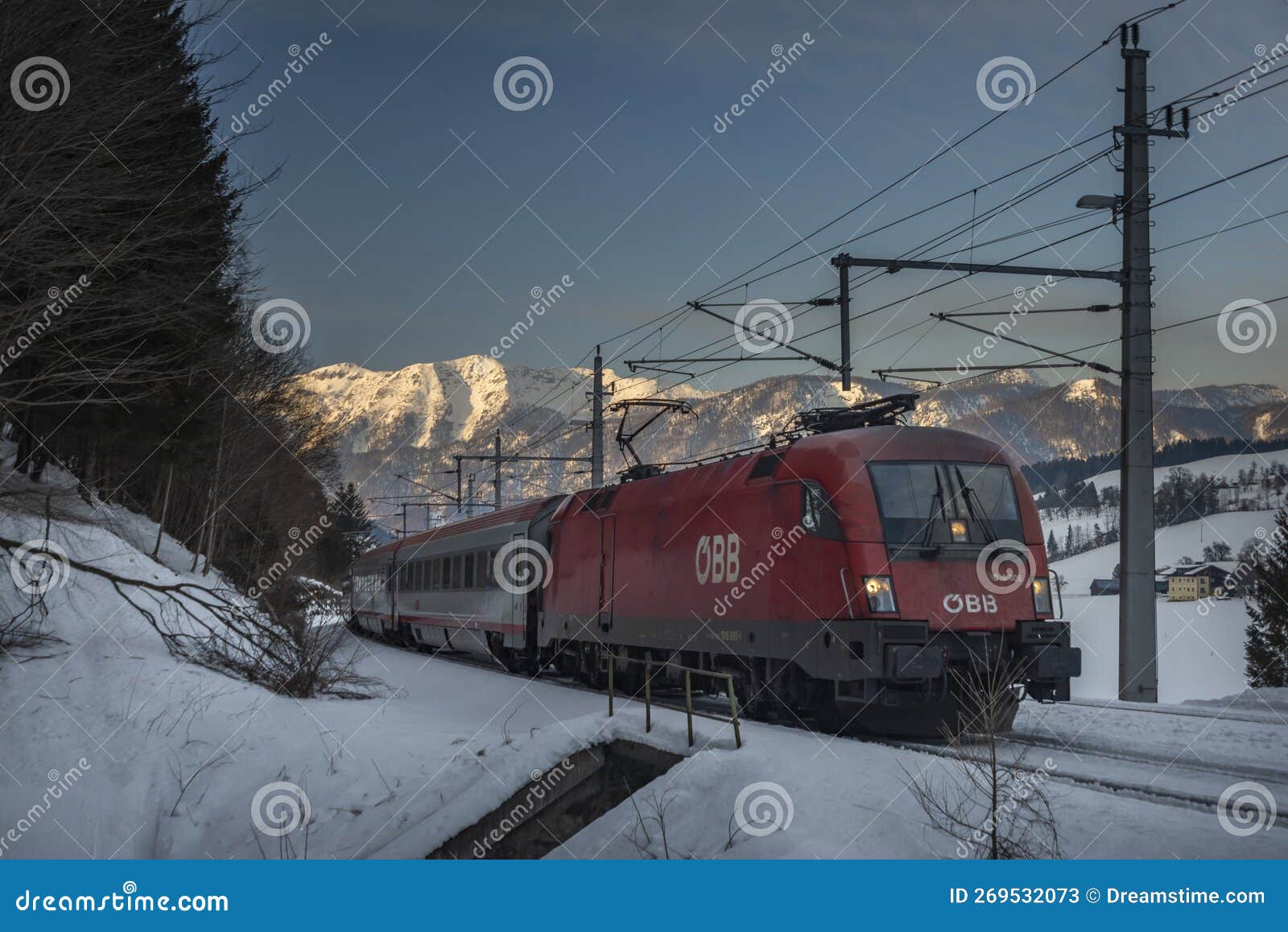 Austria Red Fast Passenger Trains in Spital am Pyhrn Station 02 10 2023 ...