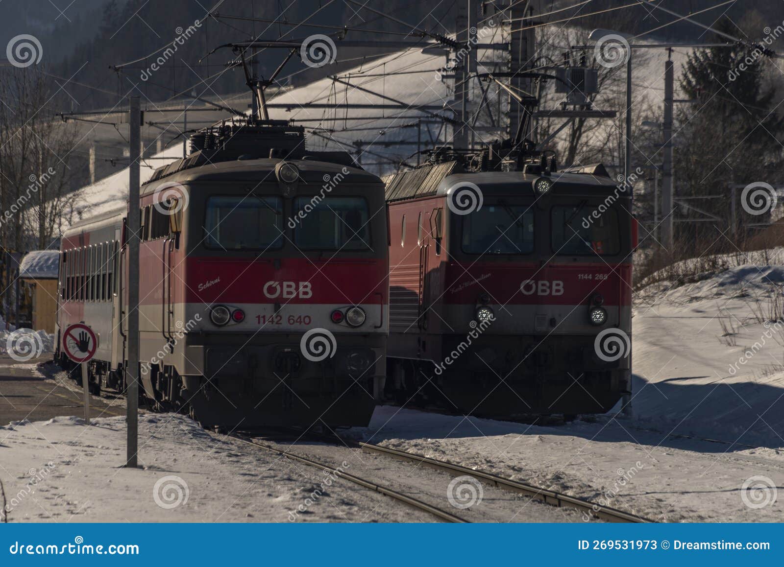 Austria Red Fast Passenger Trains in Ardning Station 02 10 2023 ...