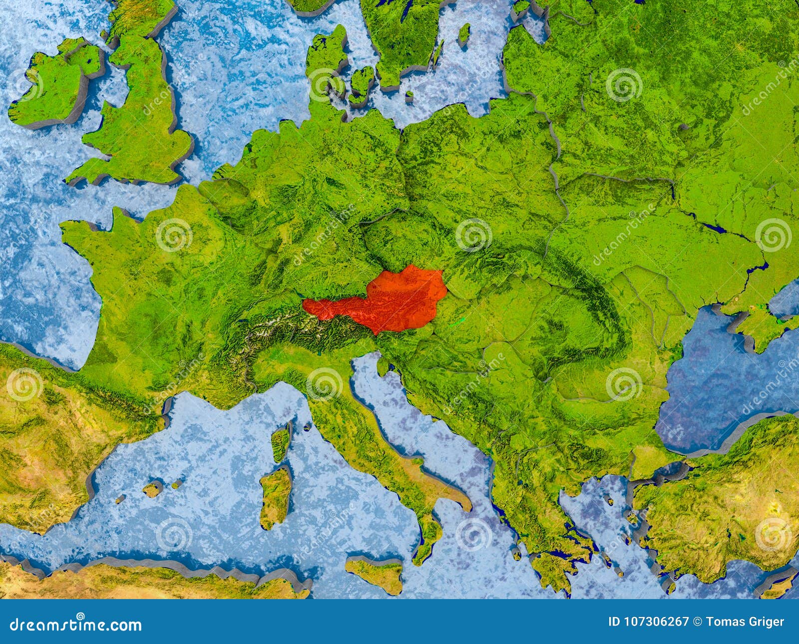 Map of Austria stock image. Image of render, european - 107306267