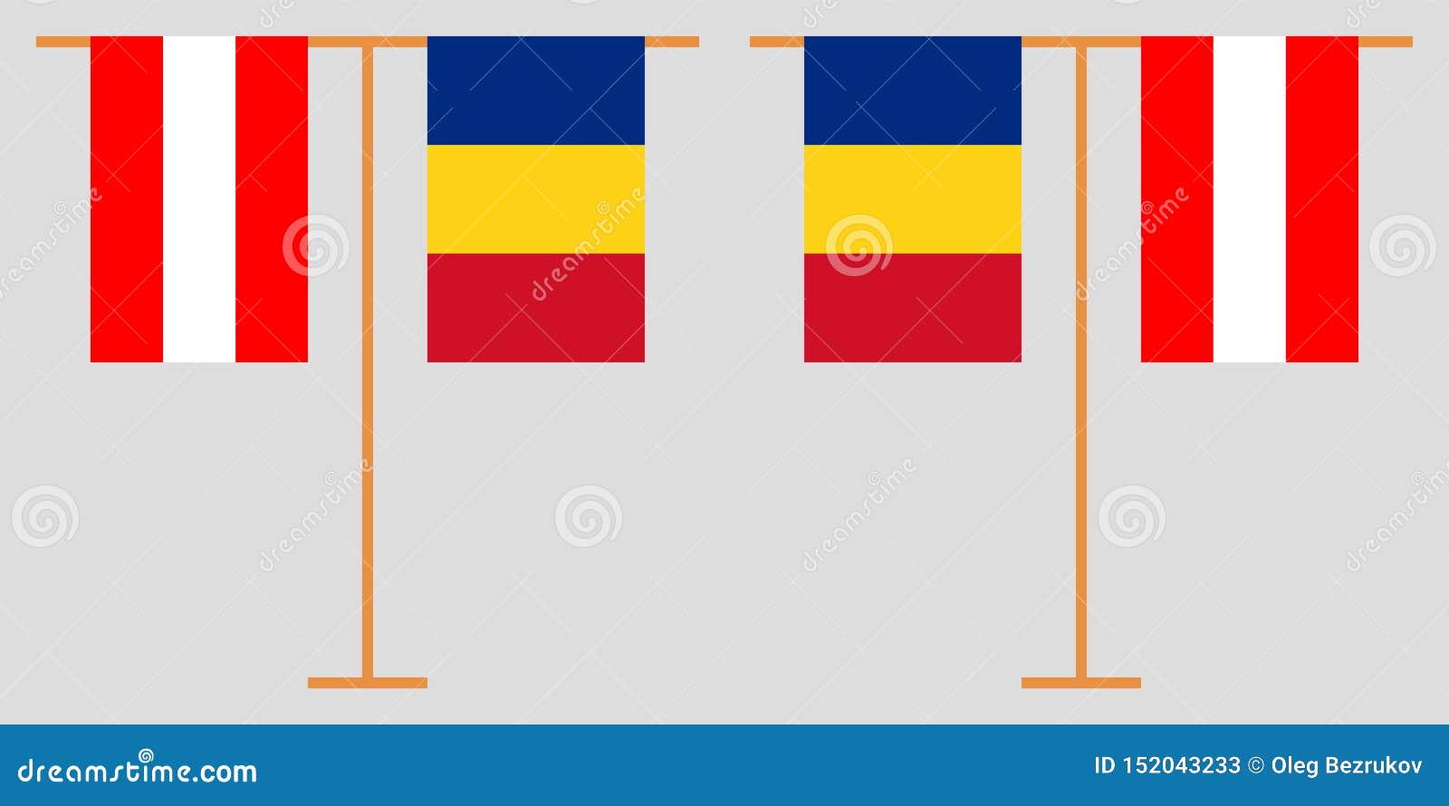 Austria and Romania. the Austrian and Romanian Vertical Flags Stock ...
