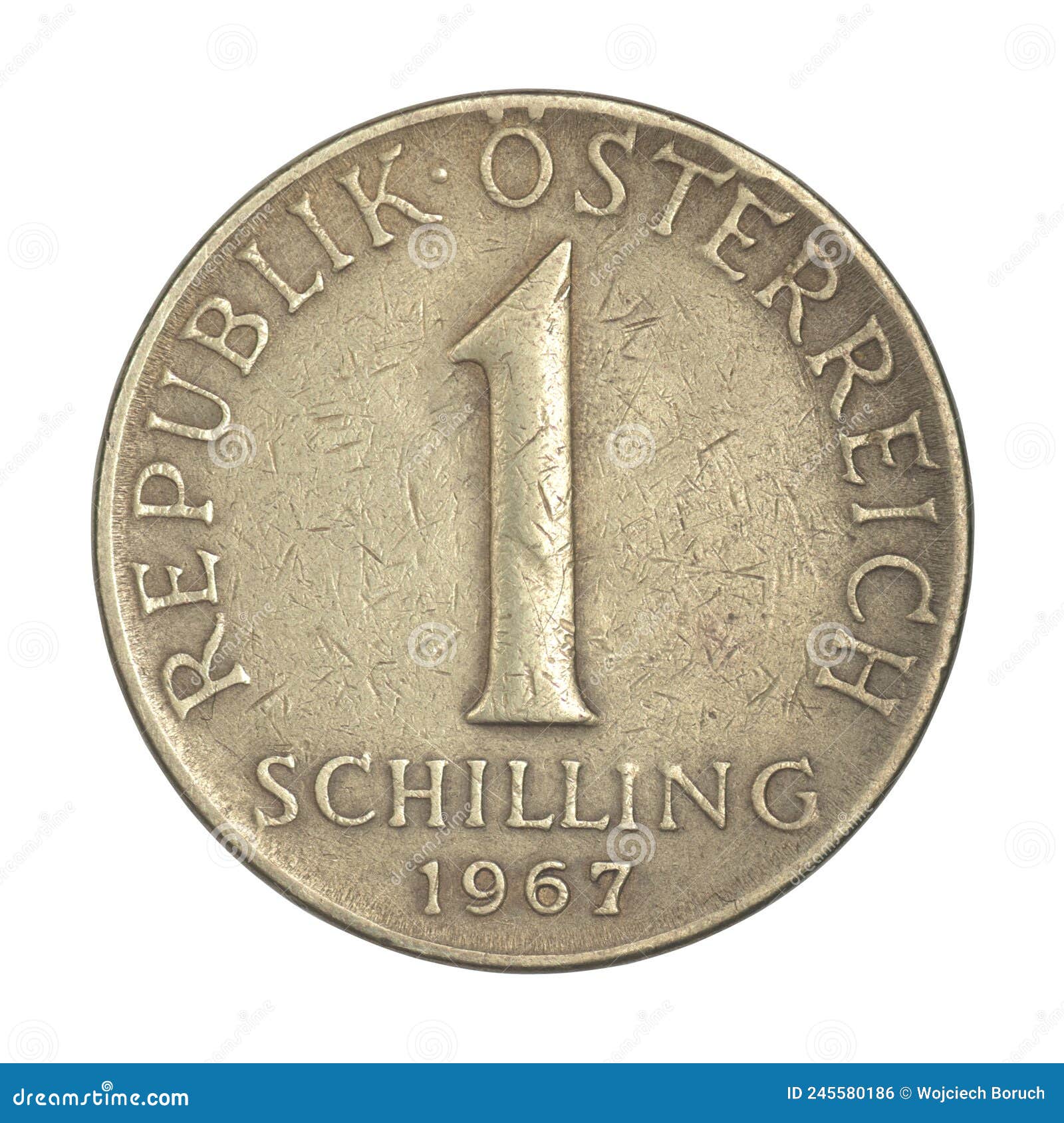 Austria 1 schilling, 1967 stock photo. Image of obverse - 245580186