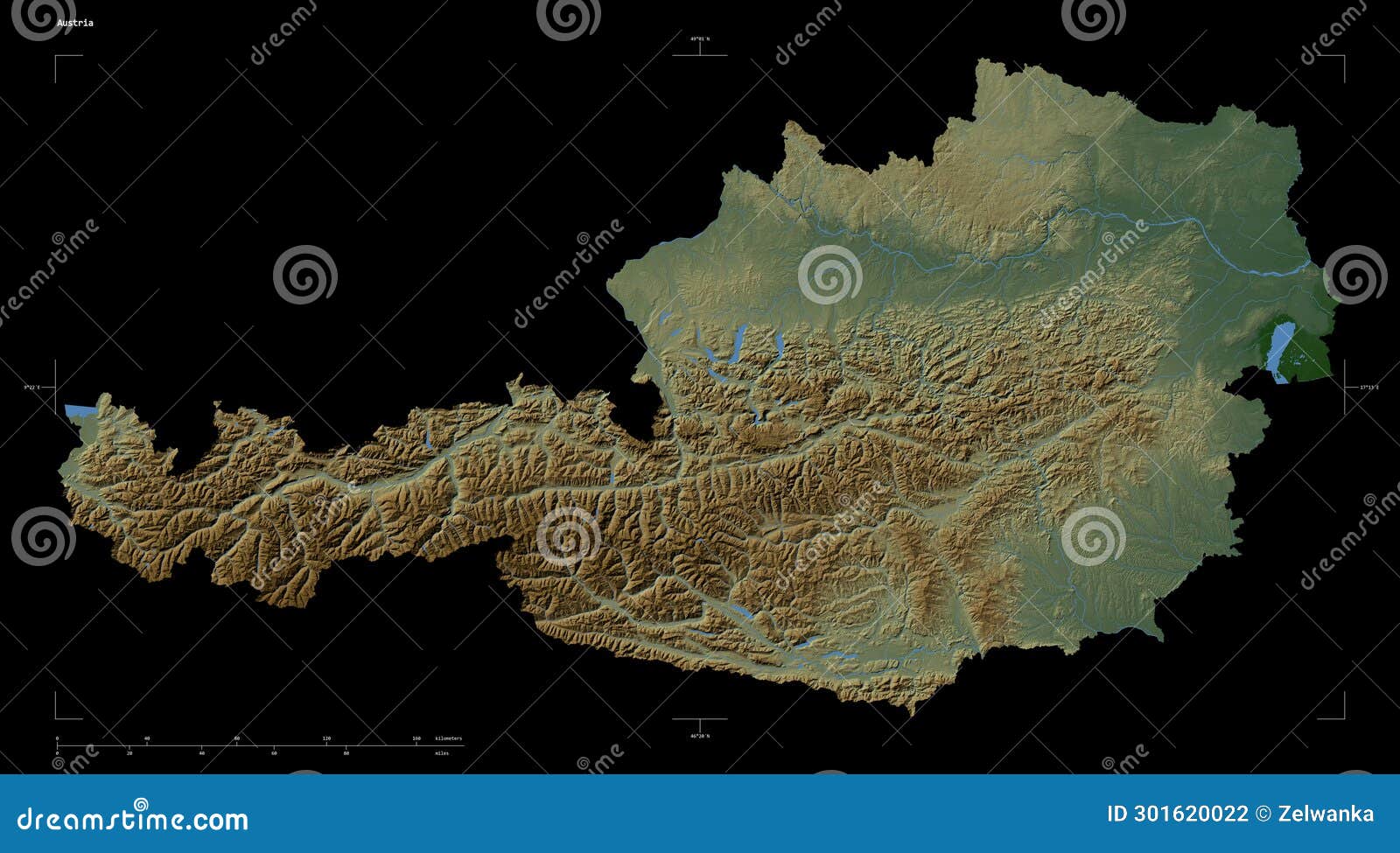 Austria Shape on Black. Physical Stock Illustration - Illustration of ...