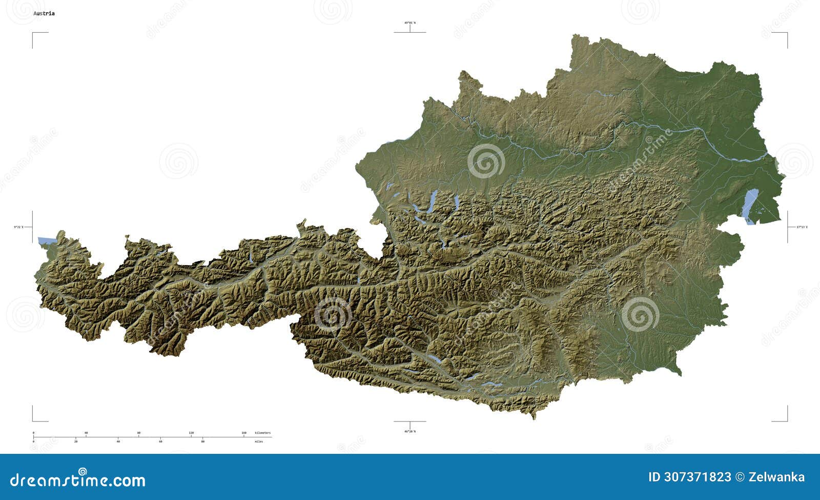 Austria Shape on White. Pale Stock Illustration - Illustration of ...