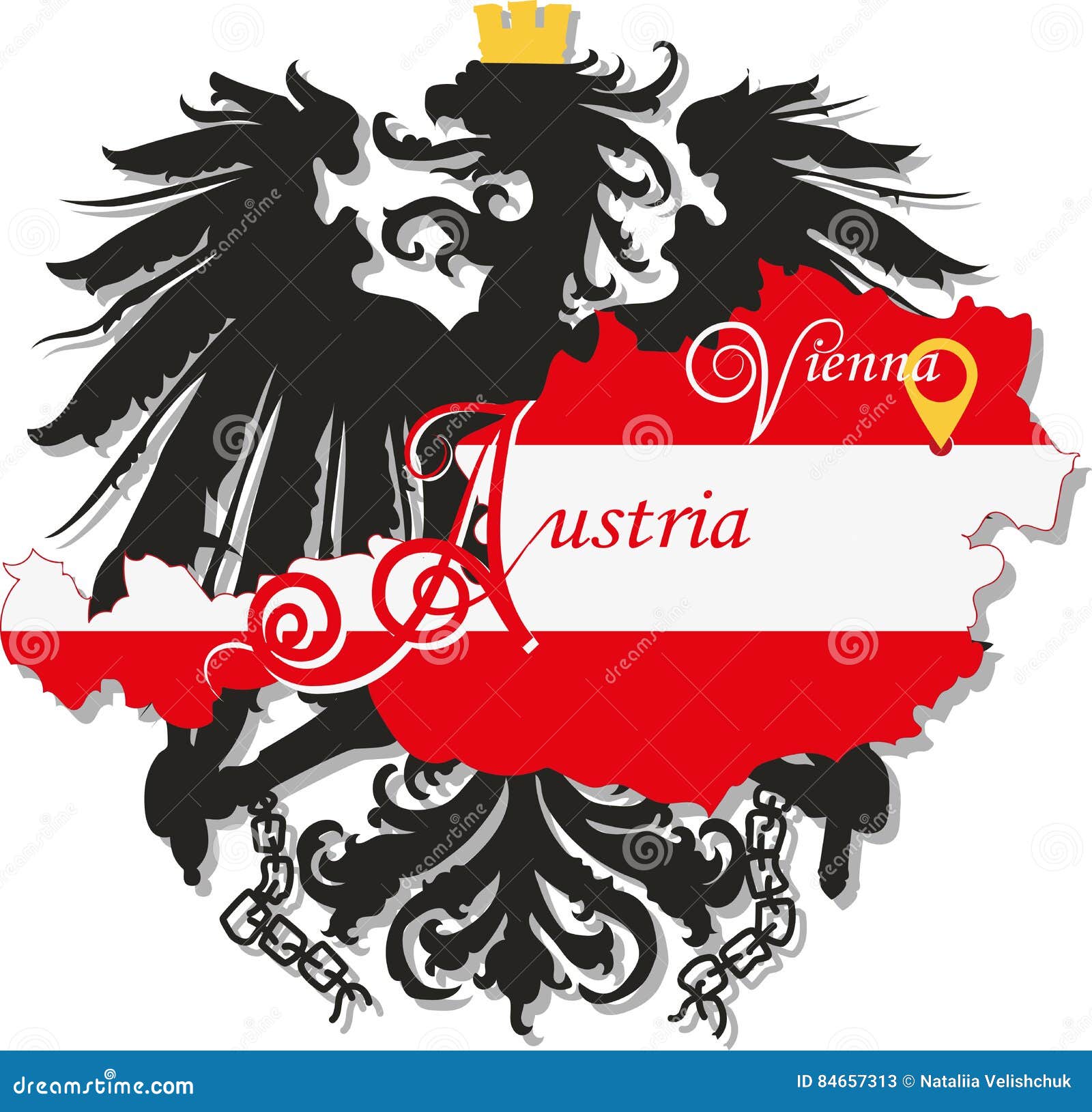 Austria and Silhouette of the Single-headed Eagle. Stock Vector ...