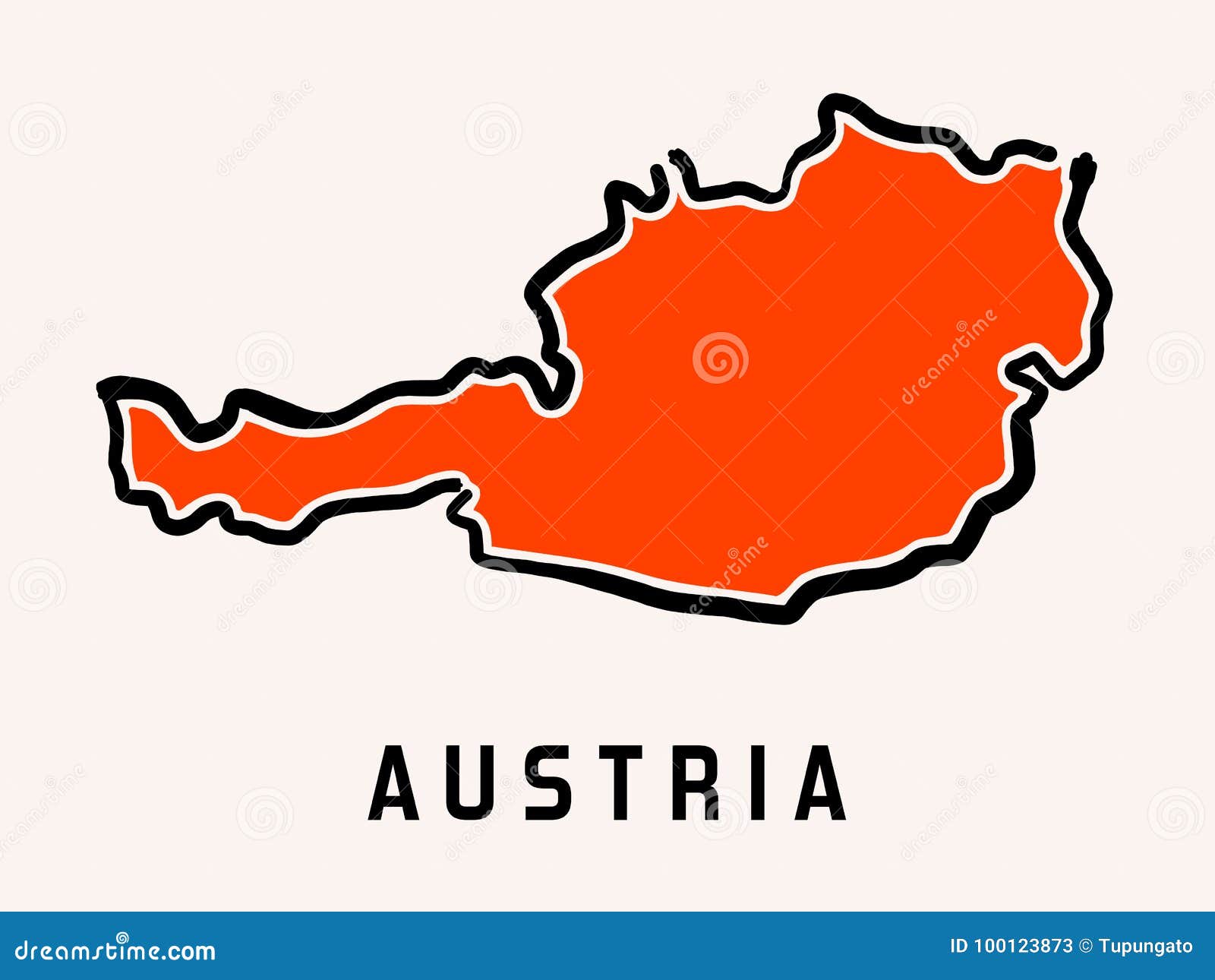 Austria simplified map stock vector. Illustration of simplified - 100123873