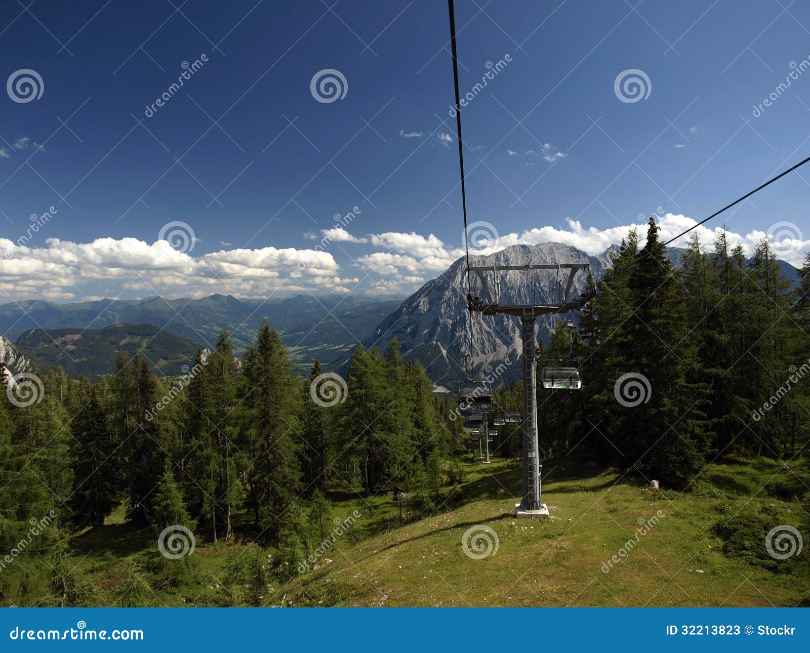 Austria Tauplitz lift view stock image. Image of blue - 32213823